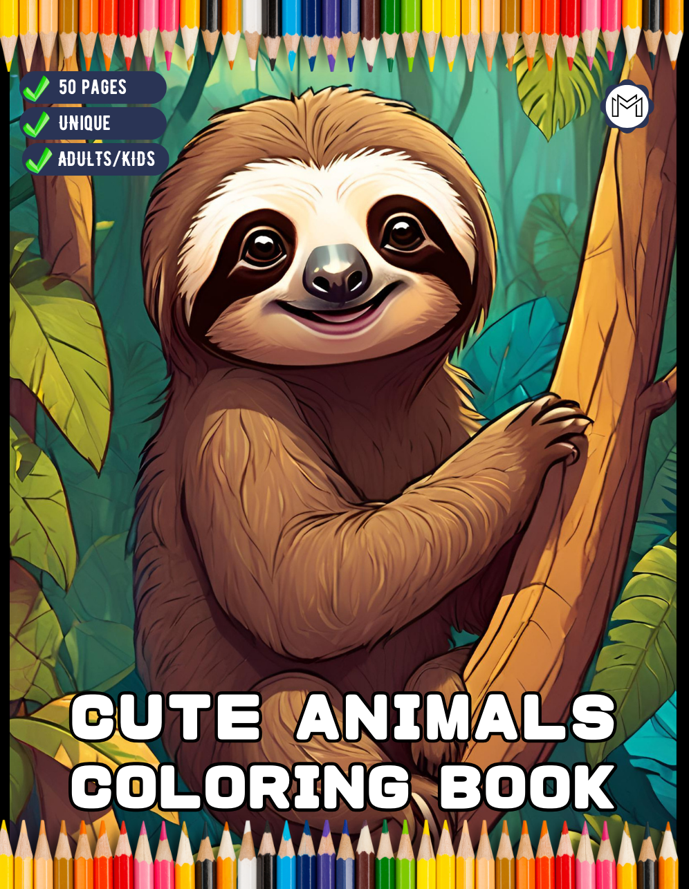 50 Pages Cute Bold and Easy Zoo Animal Coloring Book Gift for Adults ...