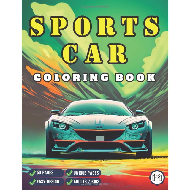 50 Pages Dream Super Car Fun Sports Cars Coloring Book Pages Car ...