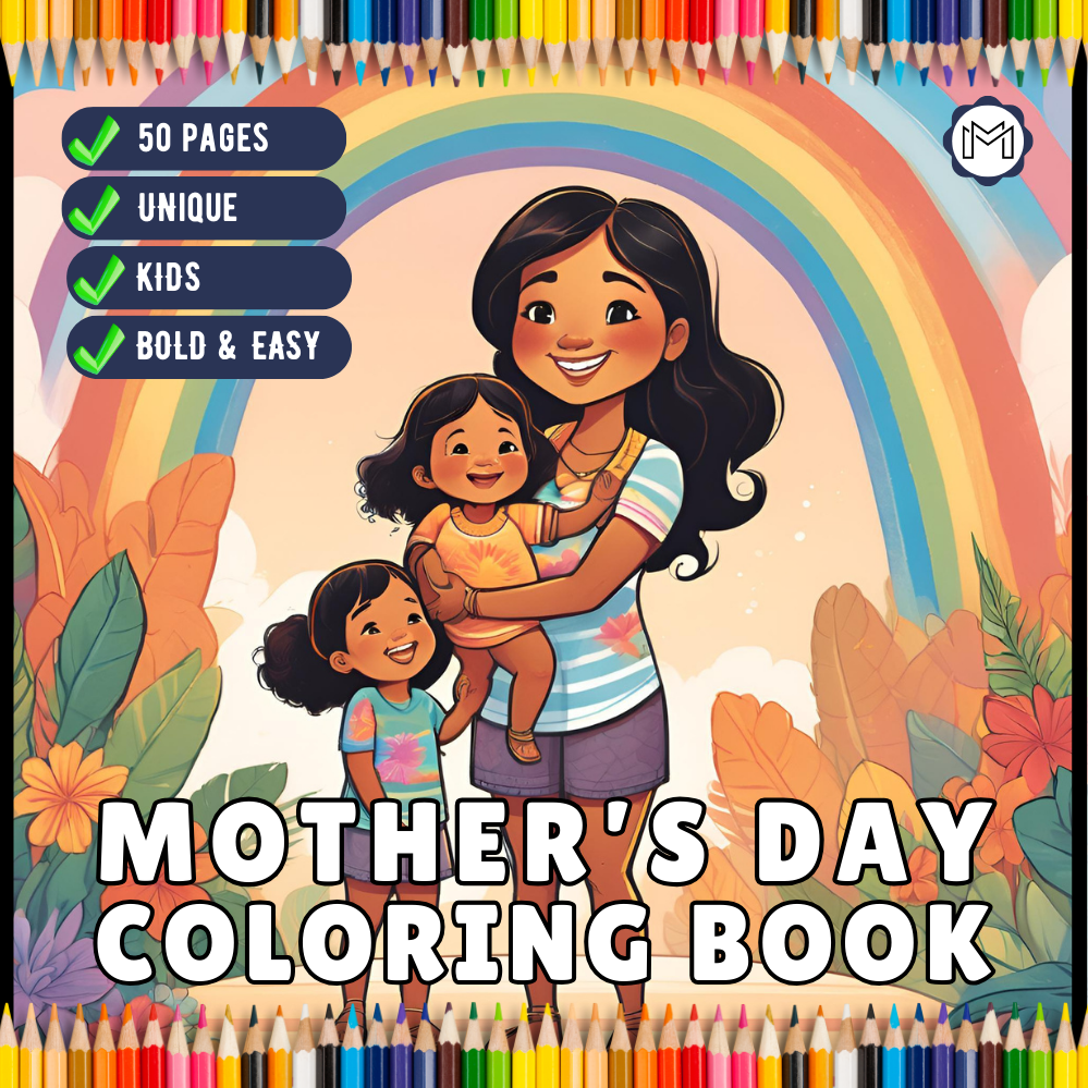 50 Pages Happy Mother's Day Coloring Book Gift for Kids Boys Girls ...