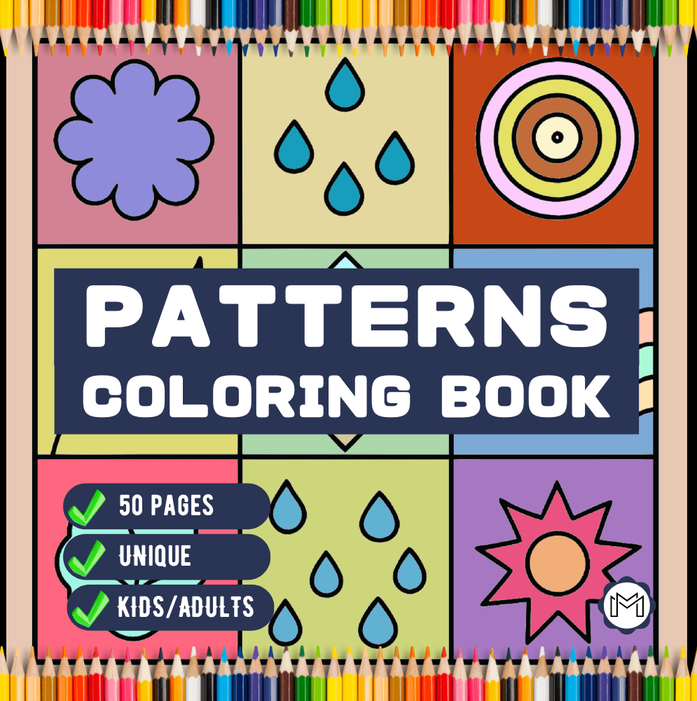 50 Pages Patterns Coloring Book Gift for Adults Men Women Kids Boys ...