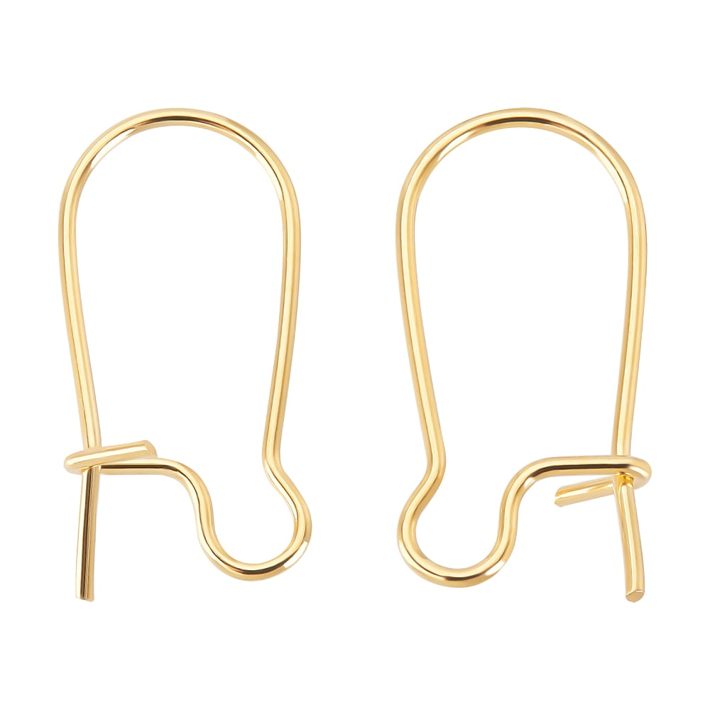 50 Pairs 18K Gold Plated Brass Hoop Earring Findings Kidney Earring ...
