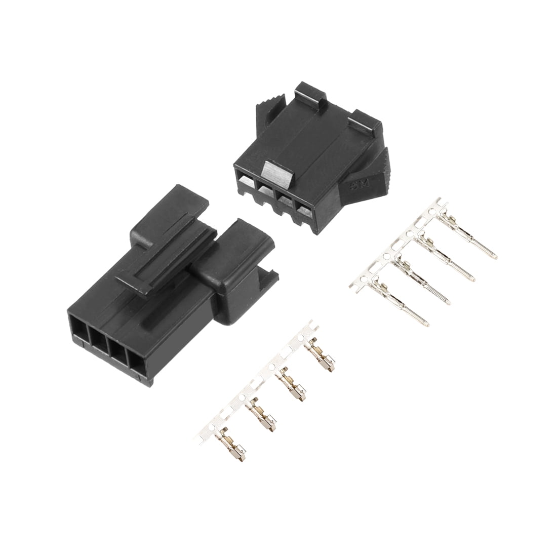 50 Pairs 2.54mm 4 Pin Male Female JST-SM Housing Crimp Terminal ...