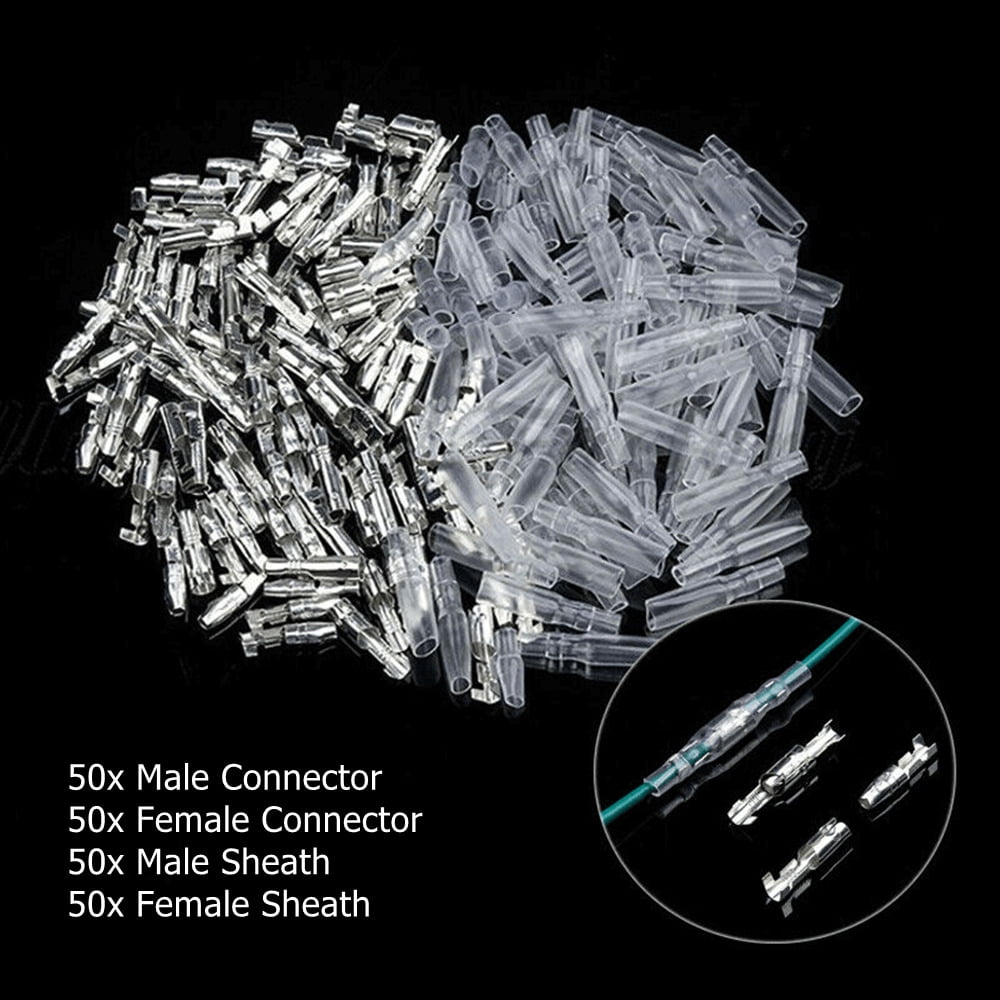 50 Pairs 4.0mm Car Electrical Wire Female Male Connector Kit Bullet ...