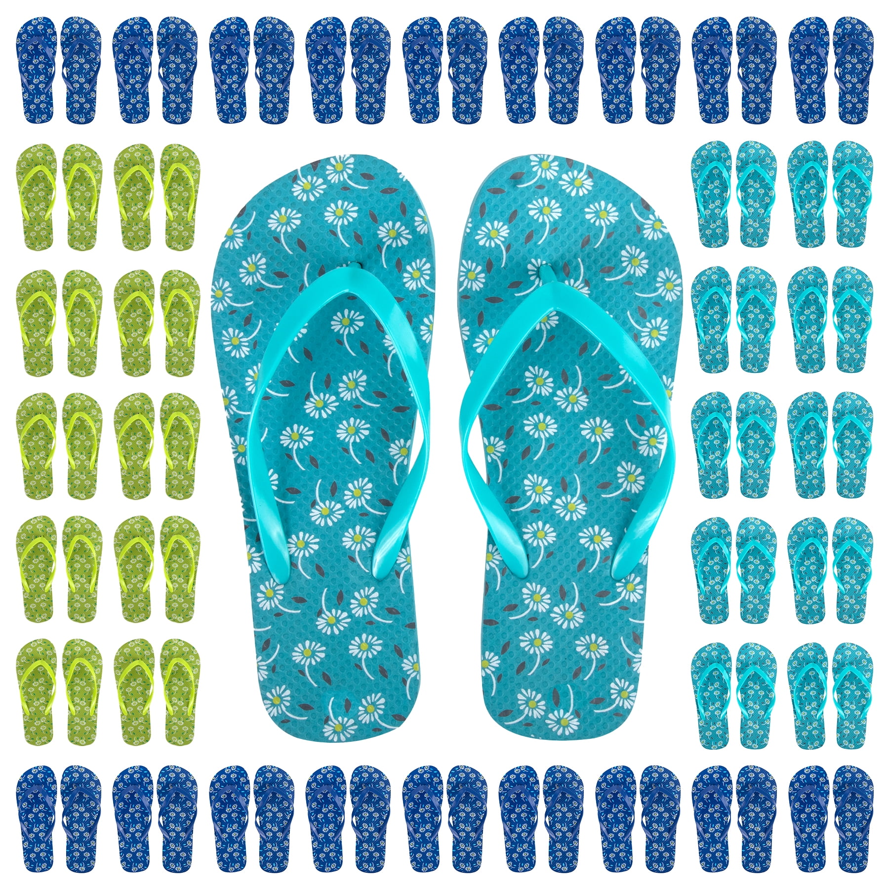 50 Pairs of Bulk Wholesale Flip Flop Sandals for Women, Weddings, House ...