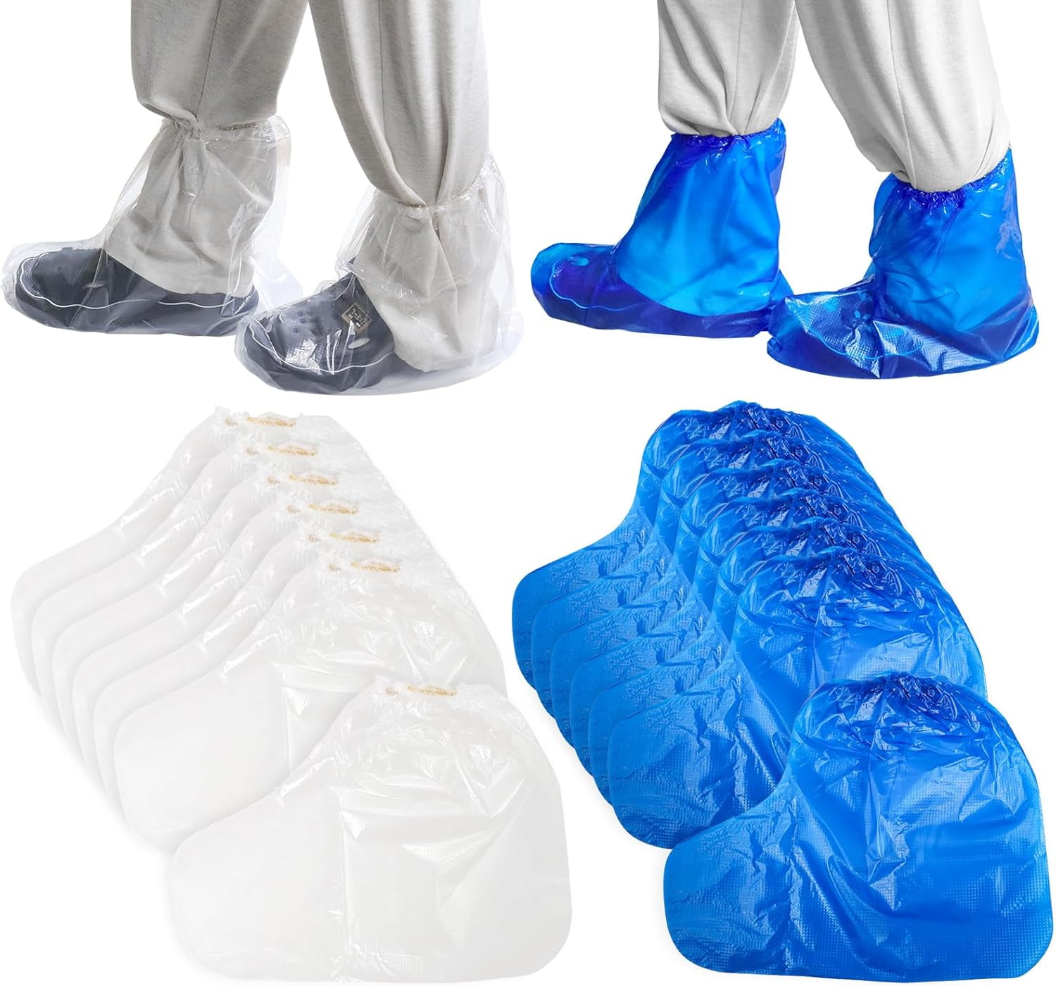 50 Pairs Disposable Plastic Boot Covers,Shoe Covers Disposable ...