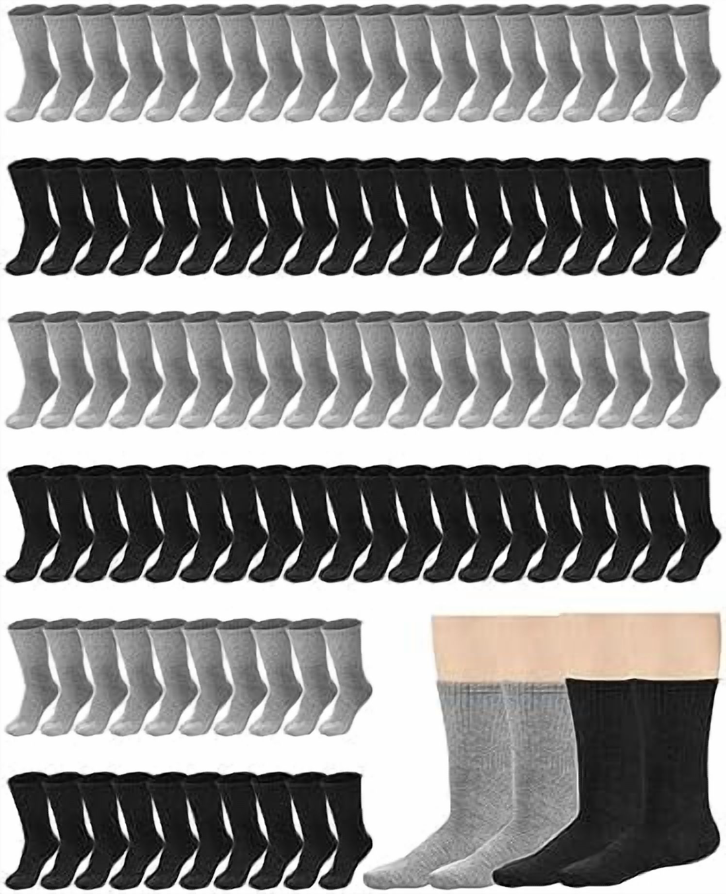 50 Pairs Homeless Socks Men Crew Socks Bulk for Unisex Adult Sport ...