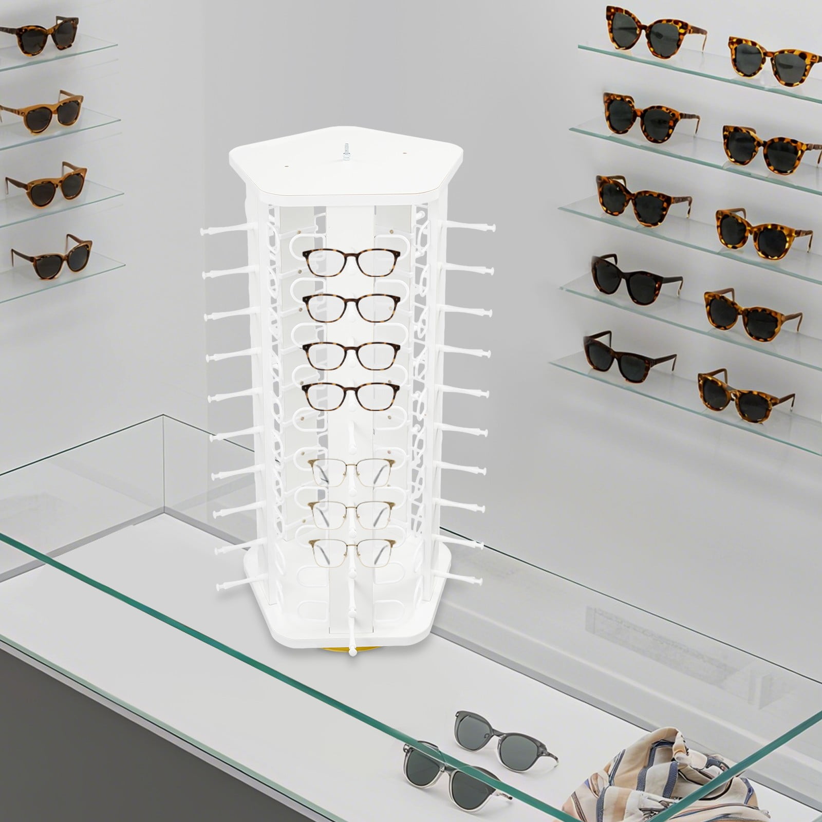 50 Pairs Rotating Glasses Storage Display Stand Commercial Eyewear ...