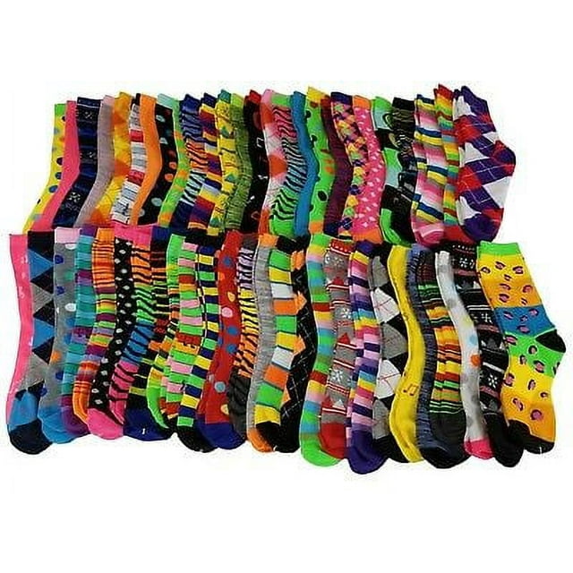 Sumona 50 Pairs Women's Bulk Wholesale Lot - Bright Colorful Fancy ...