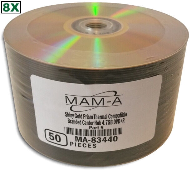 50-Pak MAM-A (Mitsui) GOLD (Archival-grade) 8X Shiny-Gold DVD+R, Mitsui ...