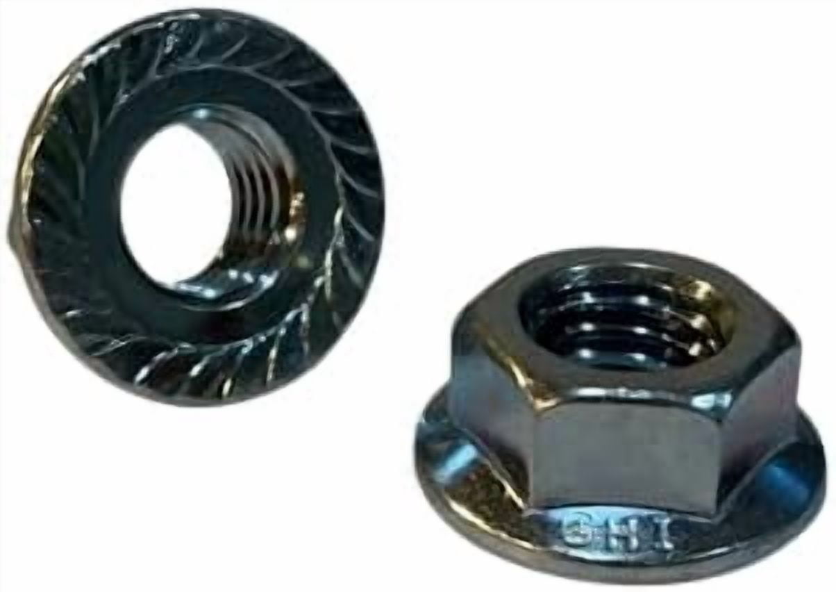 (50 Pcs) 1/2"-13 Grade 5 Serrated Hex Flange Lock Nuts Zinc Clear ...