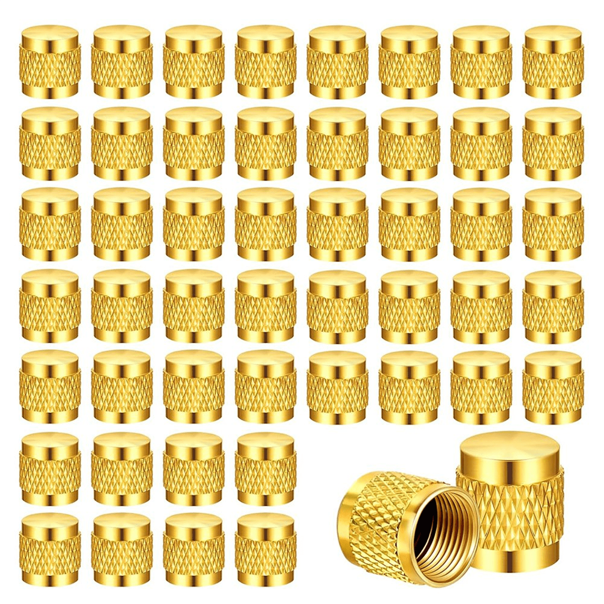 50 Pcs 1/4Inch Brass Flare Cap, Solid Caps with Neoprene O Ring Seal ...
