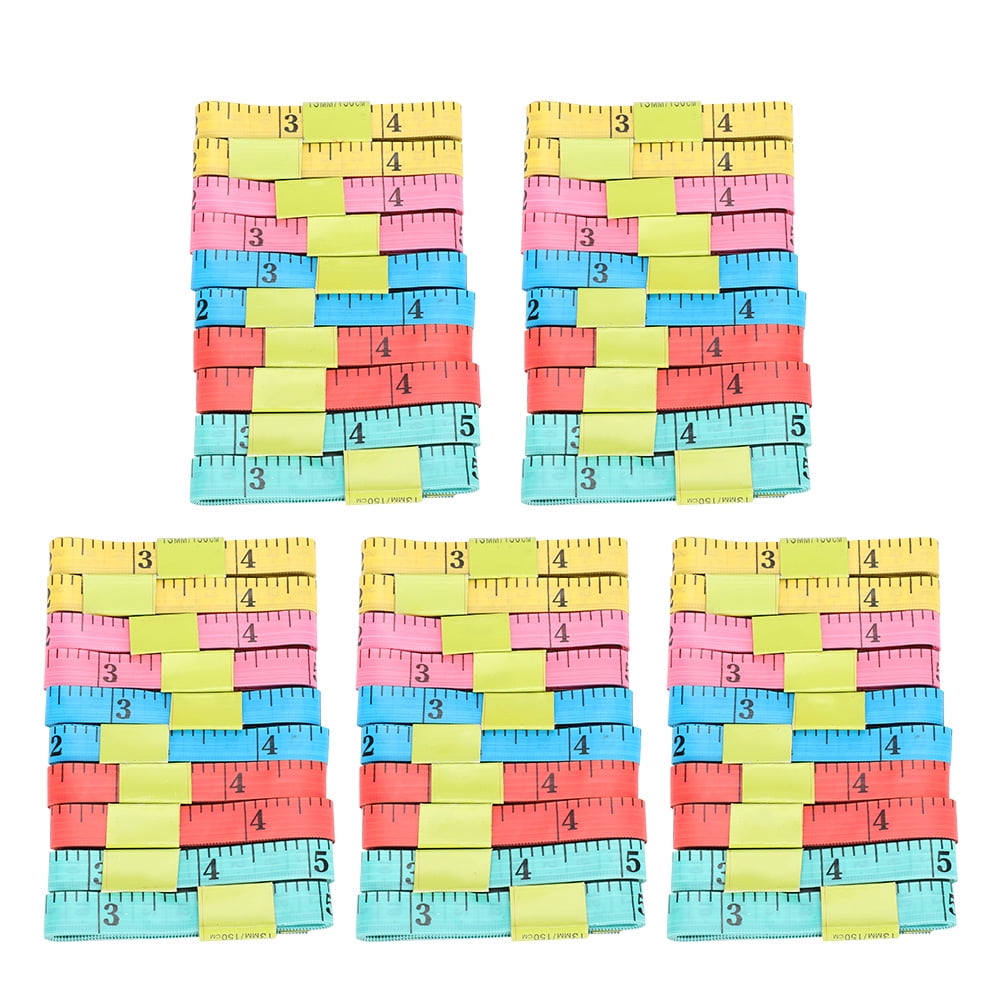 50 Pcs 1.5 Meter Plastic Tape Measure Coloured Soft Clothing Sewing ...