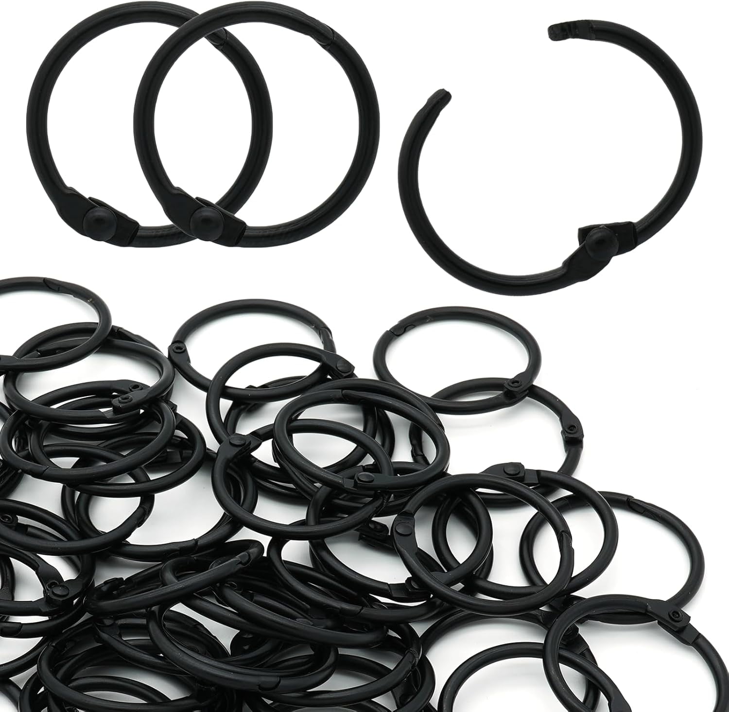 50 Pcs 1 Inch Binder Rings, Loose Leaf Binder Book Rings Black Paper ...
