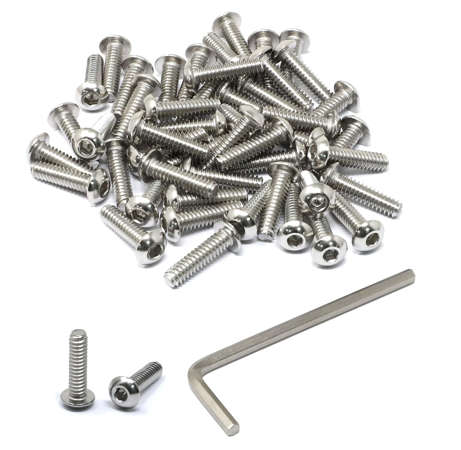 50 Pcs #10-24 x 3/4" Stainless Steel 304 Hex Socket Button Head Cap ...