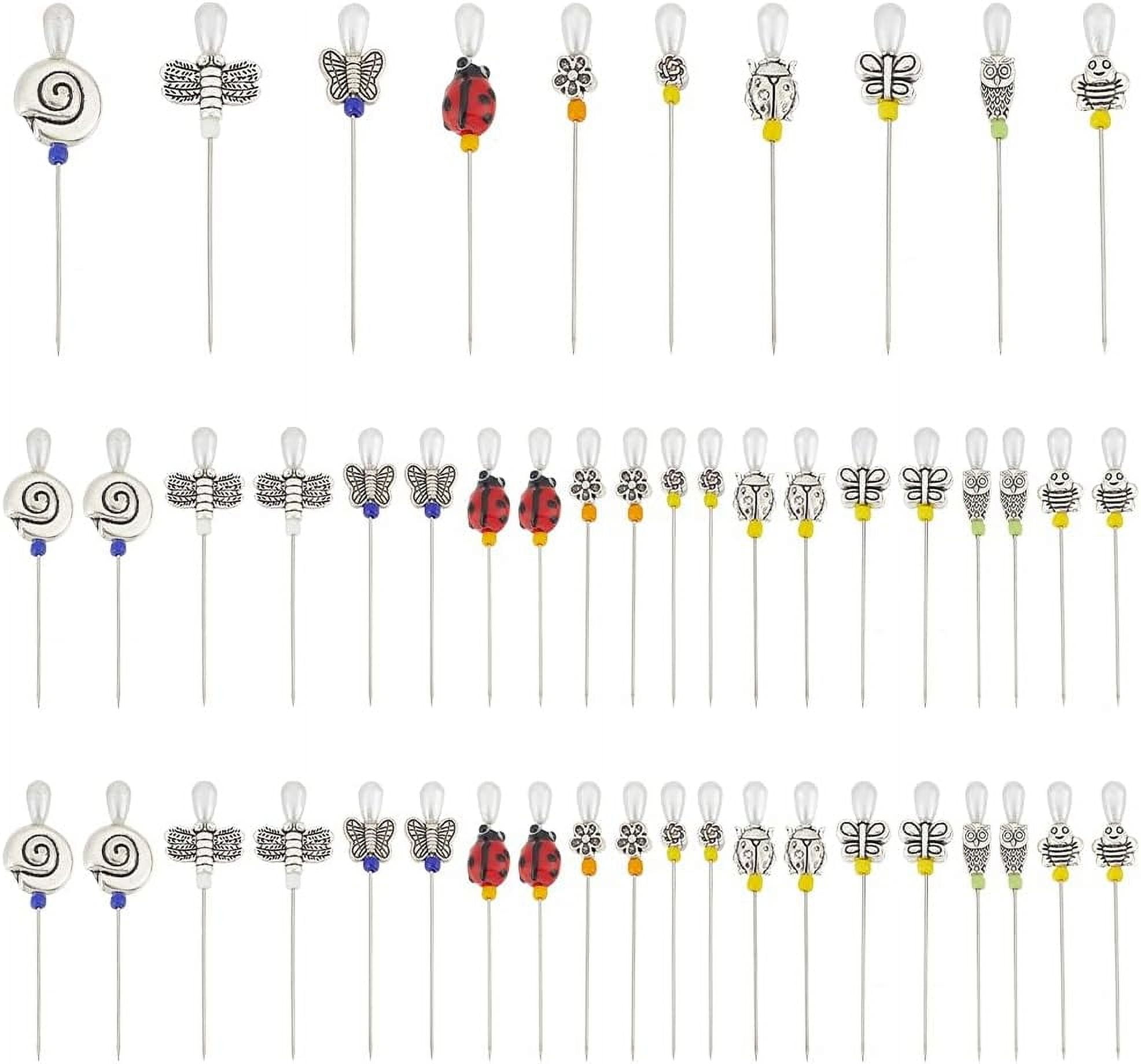 50 Pcs 10 Styles Decorative Sewing Pins Garden Theme Pearl Head Pins ...