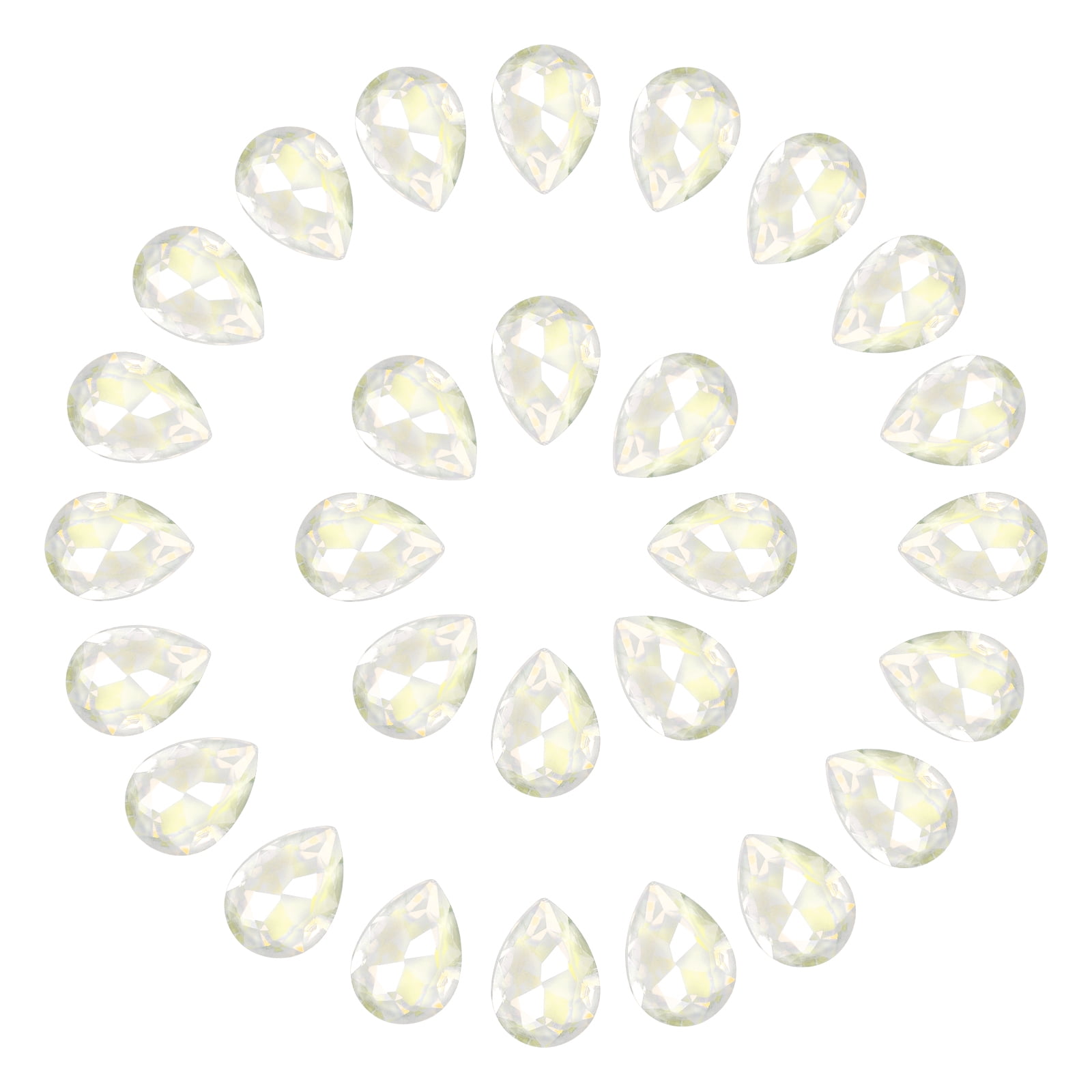 50 Pcs 10 x 14mm Teardrop Rhinestones Pointed Back Glass Rhinestone ...