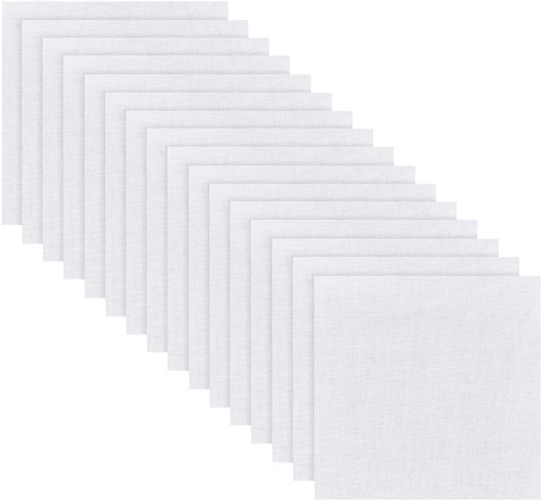 50 Pcs 100% Cotton Fabric White Precut Square Fabrics 5.98x5.94 Inch ...