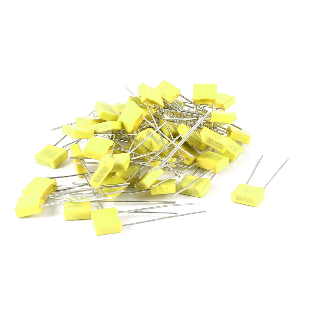 50Pcs 100V 0.01uF 10NF Radial Box Type Film Correction Capacitors ...