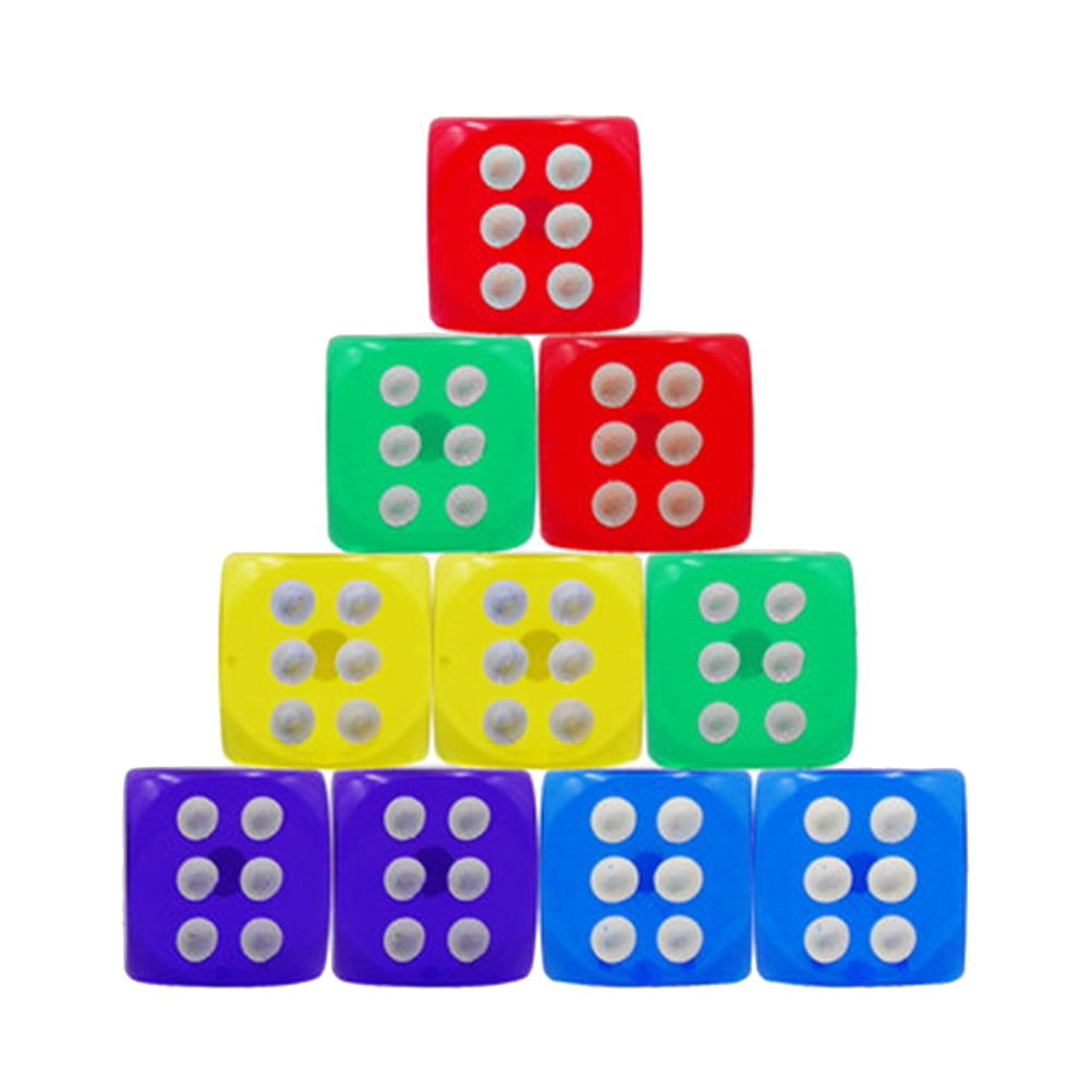 50 Pcs 16mm Dices 6-Sided Colorful Translucent Solid Dice for KTV Party ...