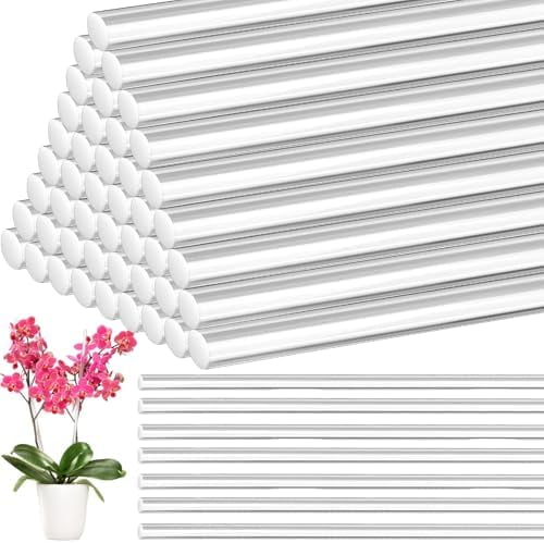 50 Pcs 17.3 Inch Acrylic Plant Stakes, Clear Garden Orchid Sticks Rods ...