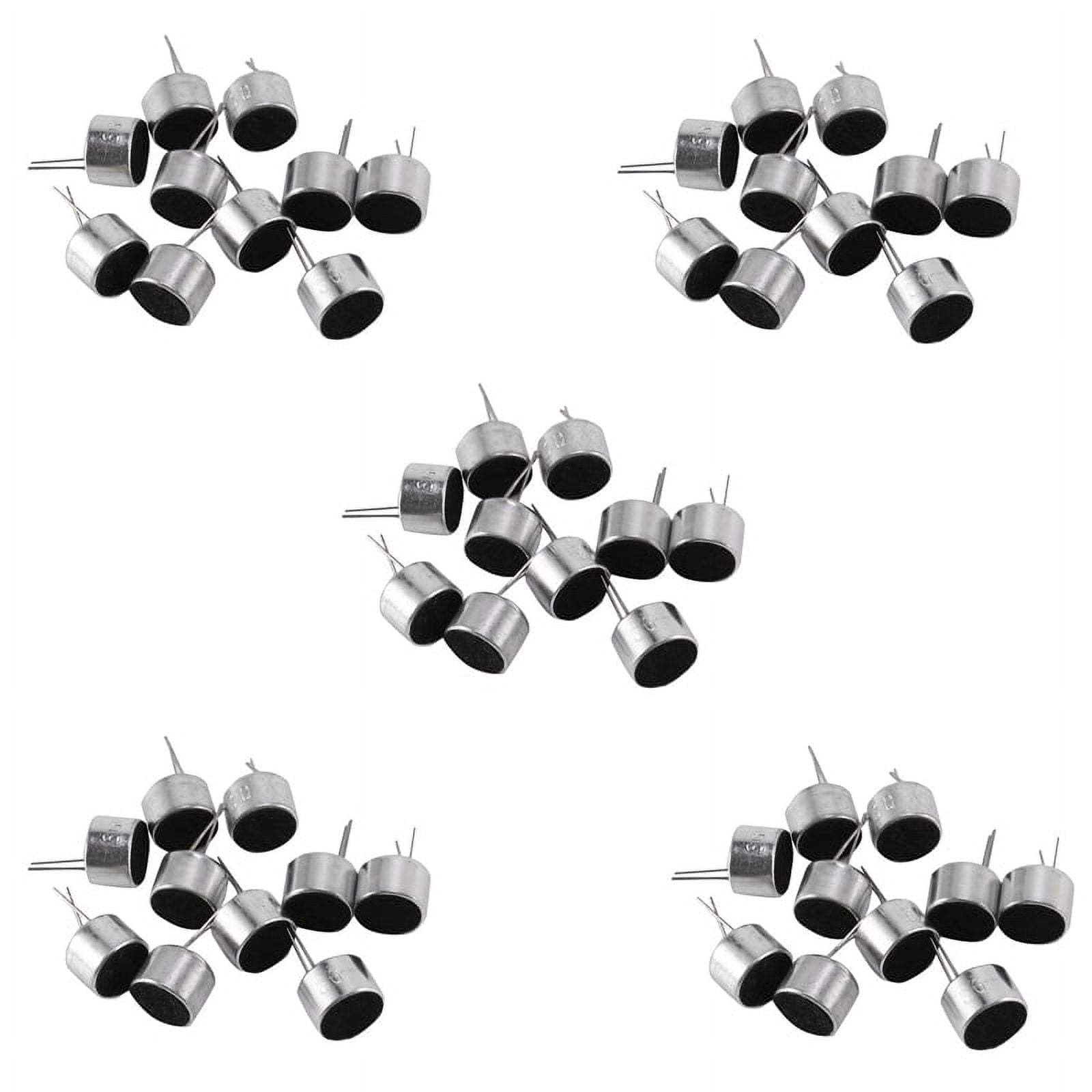 50 Pcs 2 Pin Mini MIC Capsule Electret Condenser Microphone Silver Tone ...