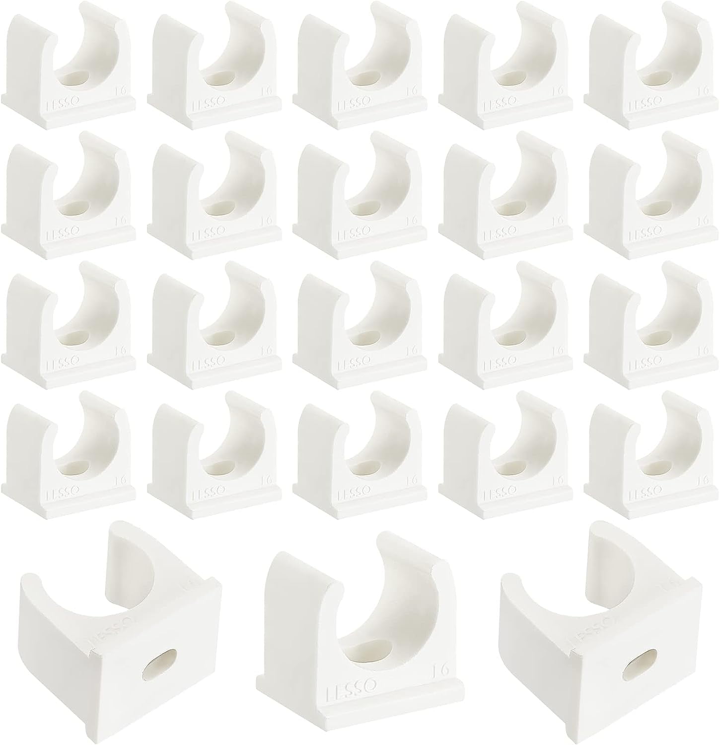 50 Pcs 20mm PVC Pipe Clamps Clips U Shaped Pipe Fitting Clamps Clips ...