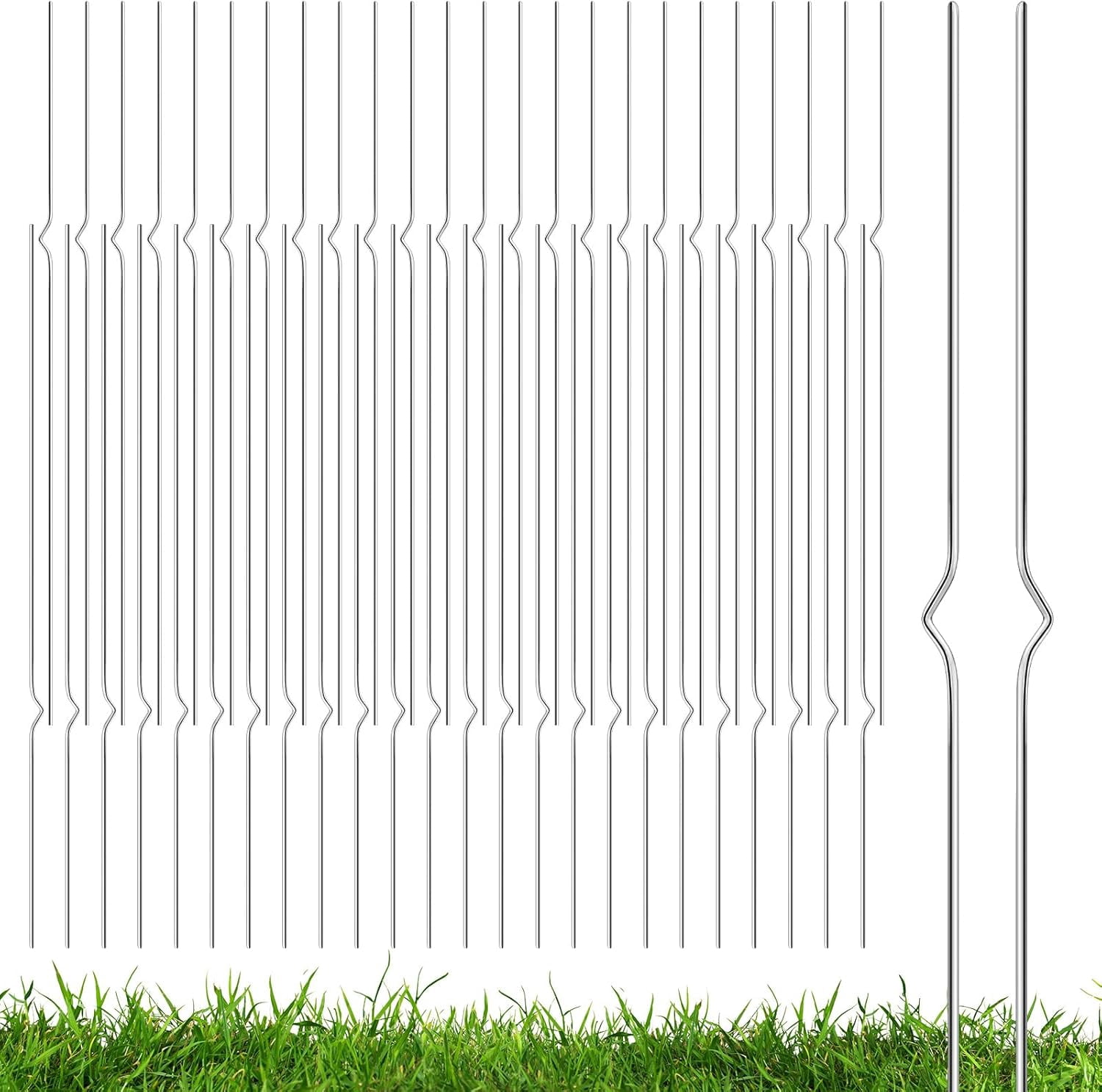 50 Pcs 24'' Tall Steel Metal Stakes Halloween Metal Wire Stakes Heavy ...