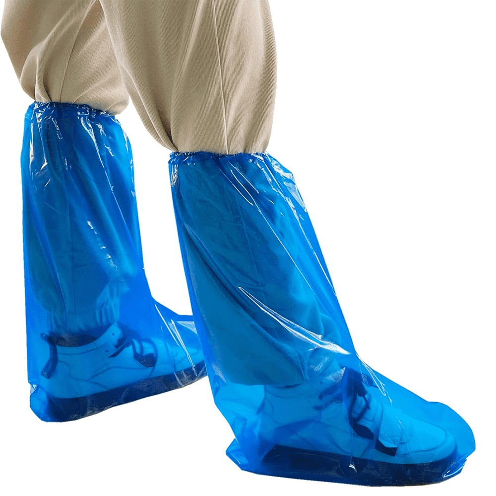 50 Pcs (25 Pairs) Clear Plastic Waterproof Boot Covers,Disposable Clear ...