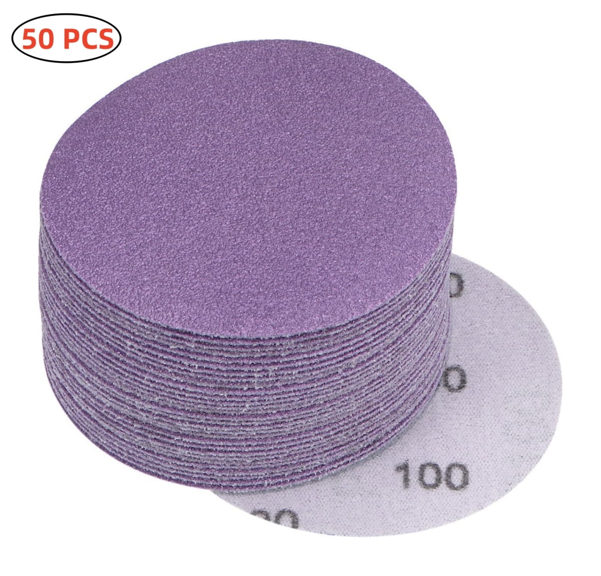 50 Pcs 3 Inch Sanding Discs 100 Grit Aluminum Oxide Wet Dry Sandpaper ...