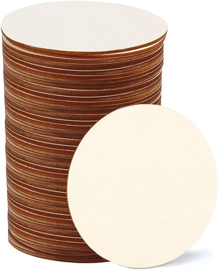 50 Pcs 3 Inch Wood Circles for Crafts, Unfinished Blank Wooden Circles ...