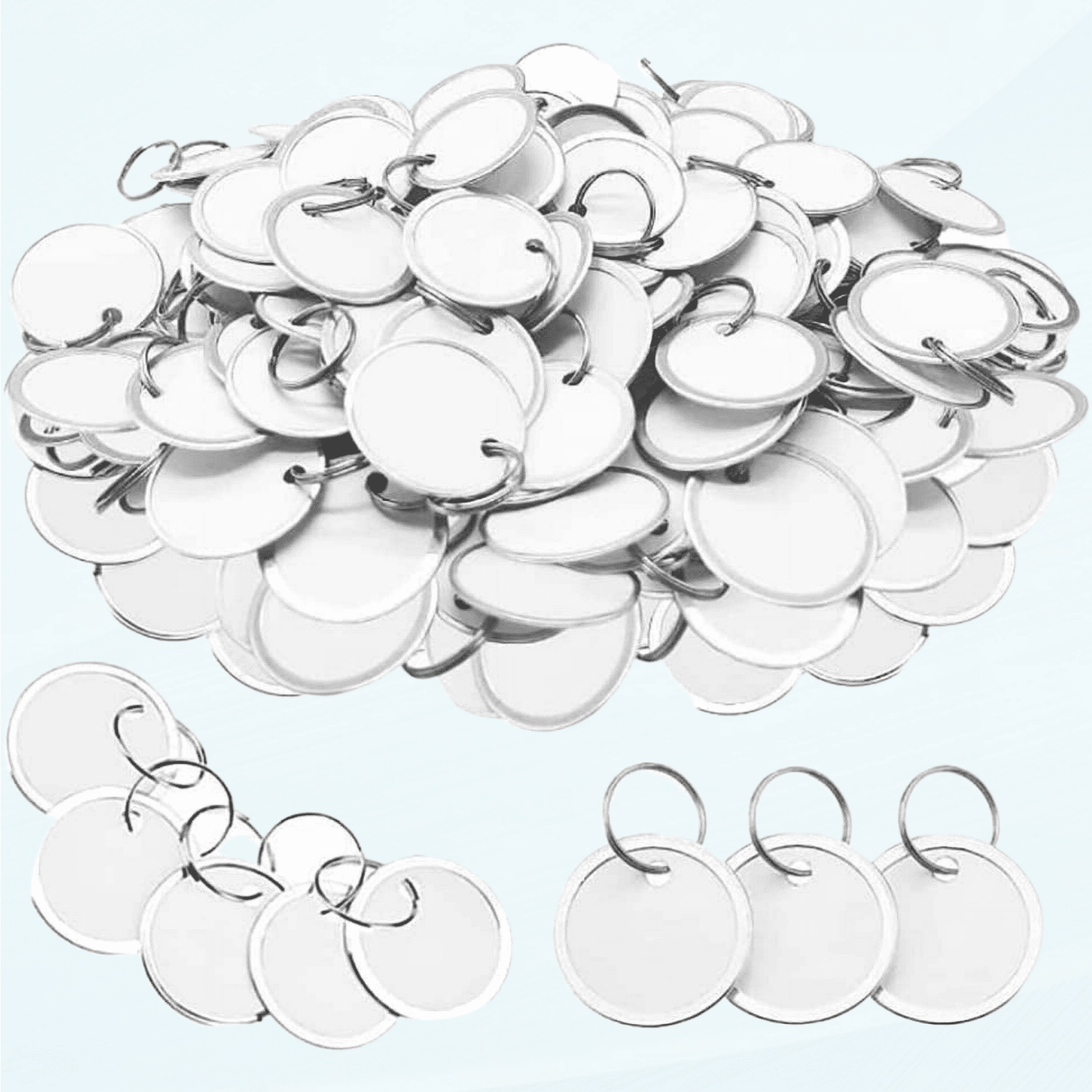 50 Pcs 31mm Metal Rim Key Tags Blank Rimmed Tags Round Paper Tags Key ...