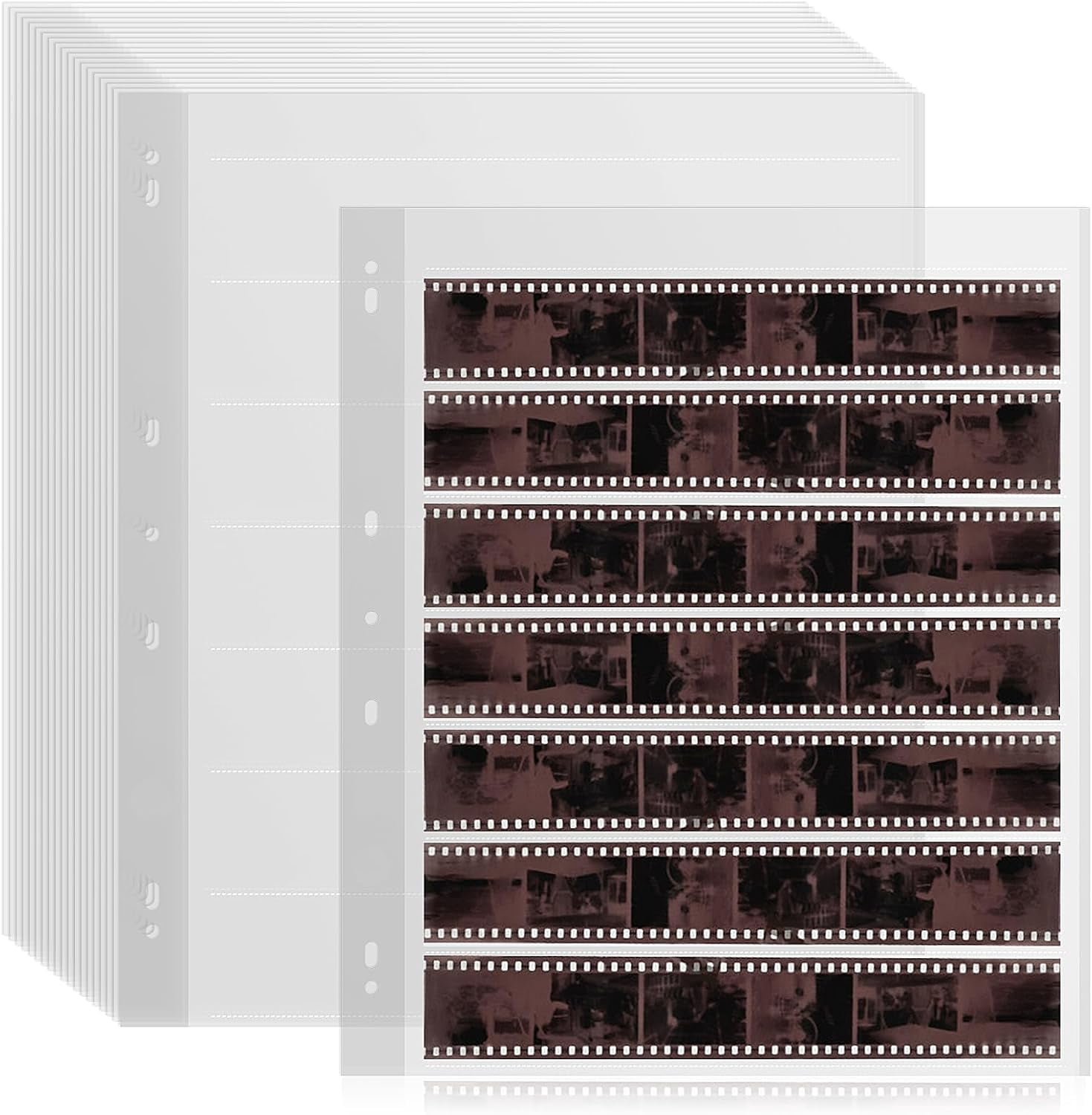 50 Pcs 35mm Film Negative Sleeves Film Negative Storage Album 35mm Size ...