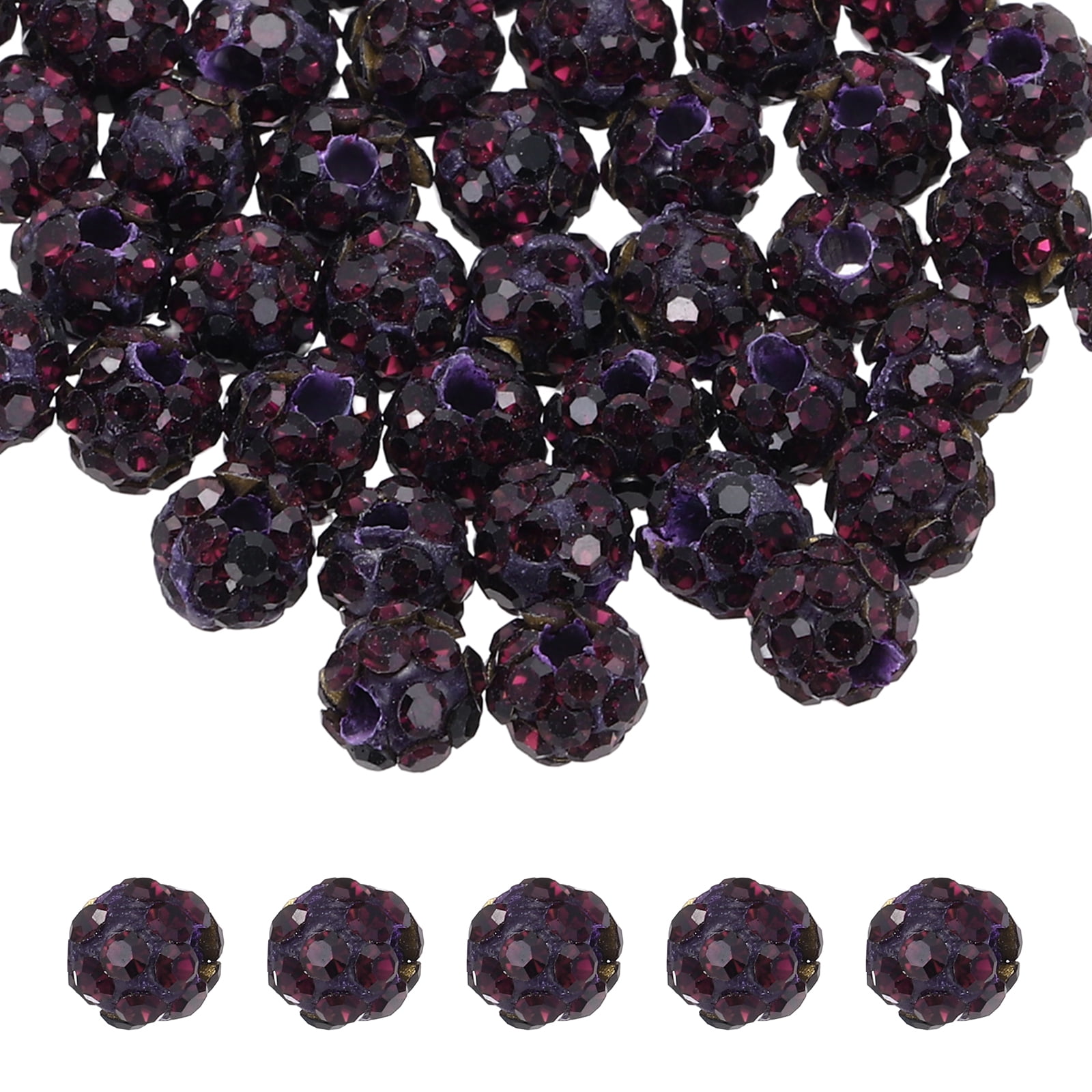 50 Pcs 4mm Rhinestone Beads for Jewelry Making, Bling Disco Bead ...