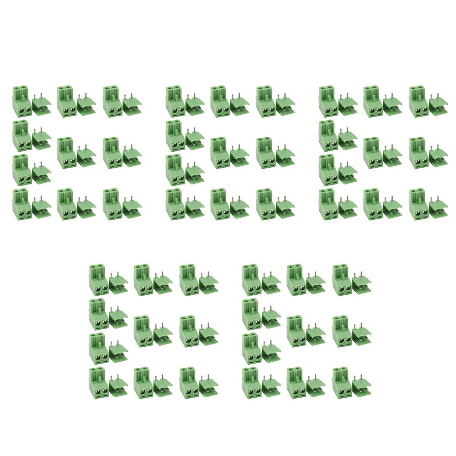 50 Pcs 5.08mm Pitch 2Pin Plug-in Screw PCB Terminal Block Connector ...