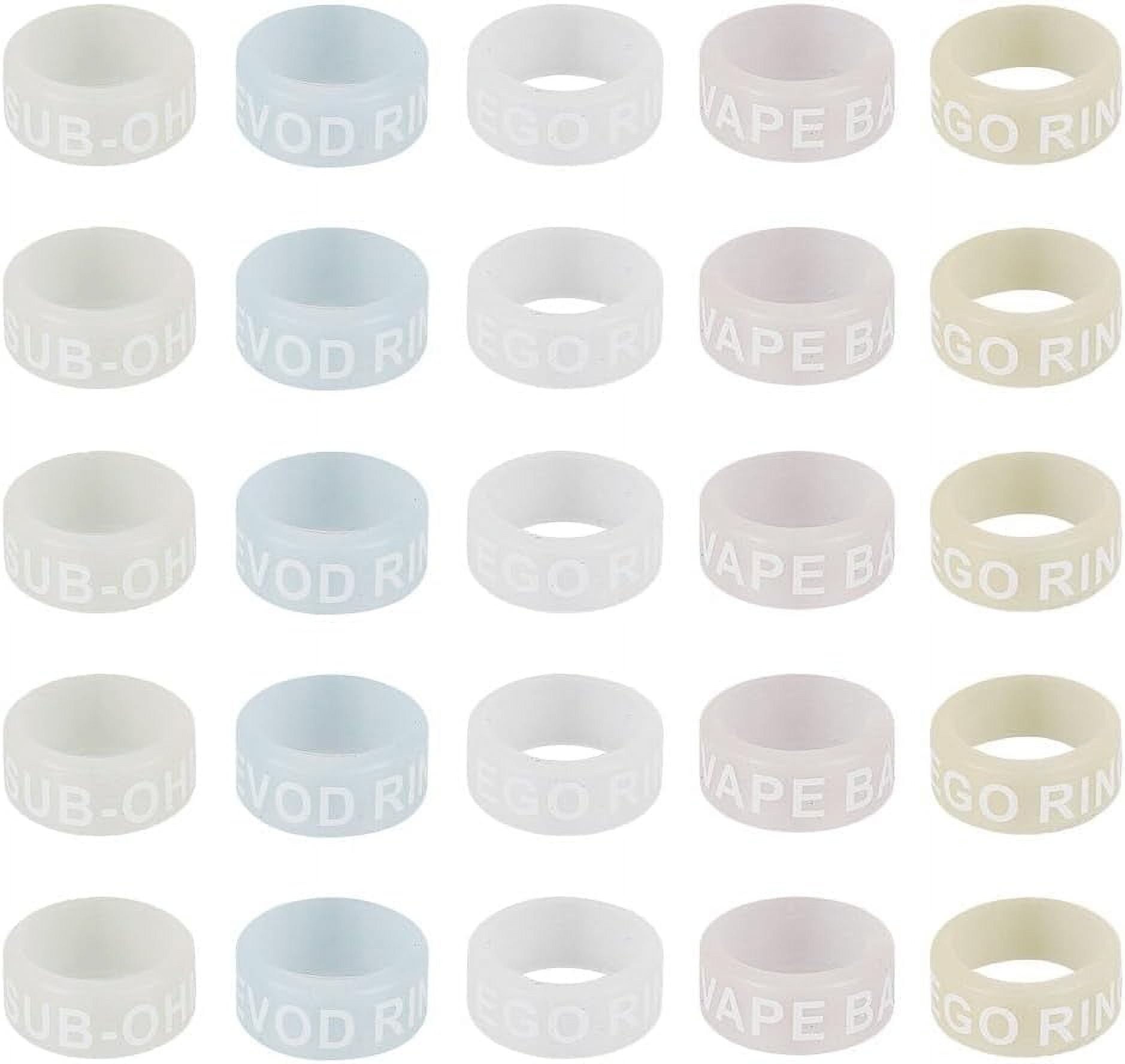 50 Pcs 5 Colors Glow in the Dark Rings Solid Luminous Color Blank ...