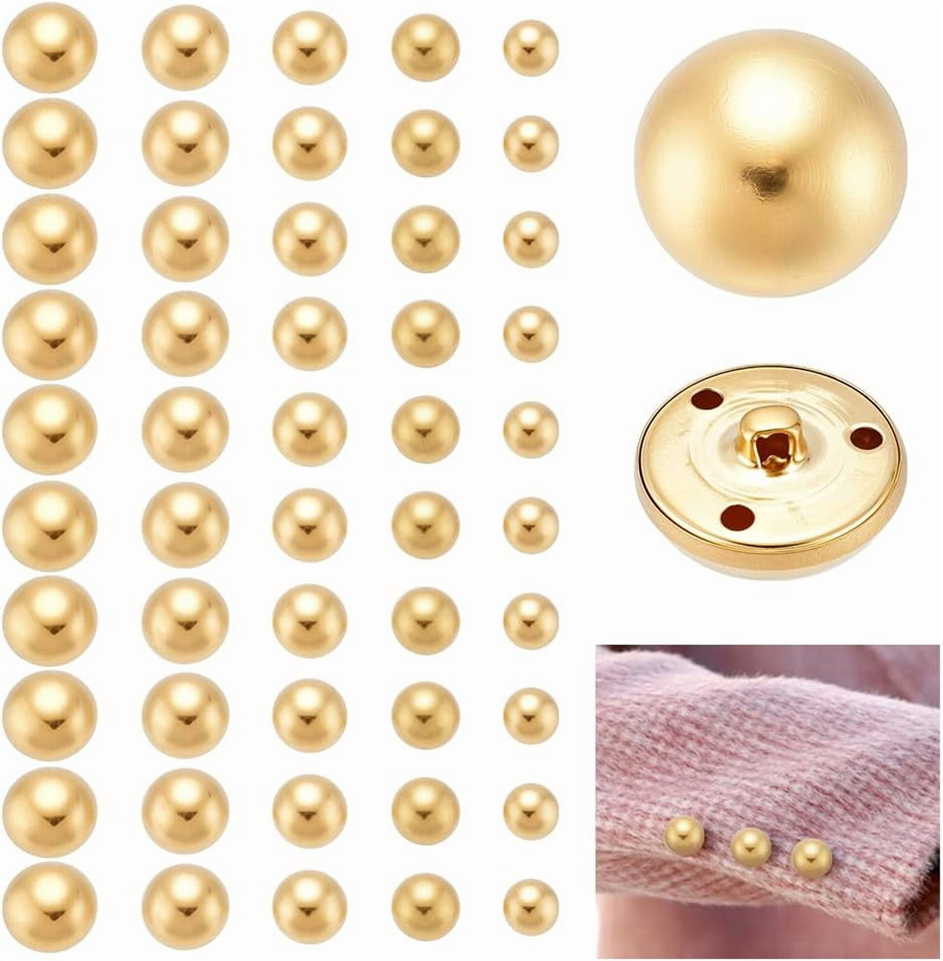 50 Pcs 5 Styles Half Round Sewing Buttons 1-Hole Alloy Mushroom Domed ...