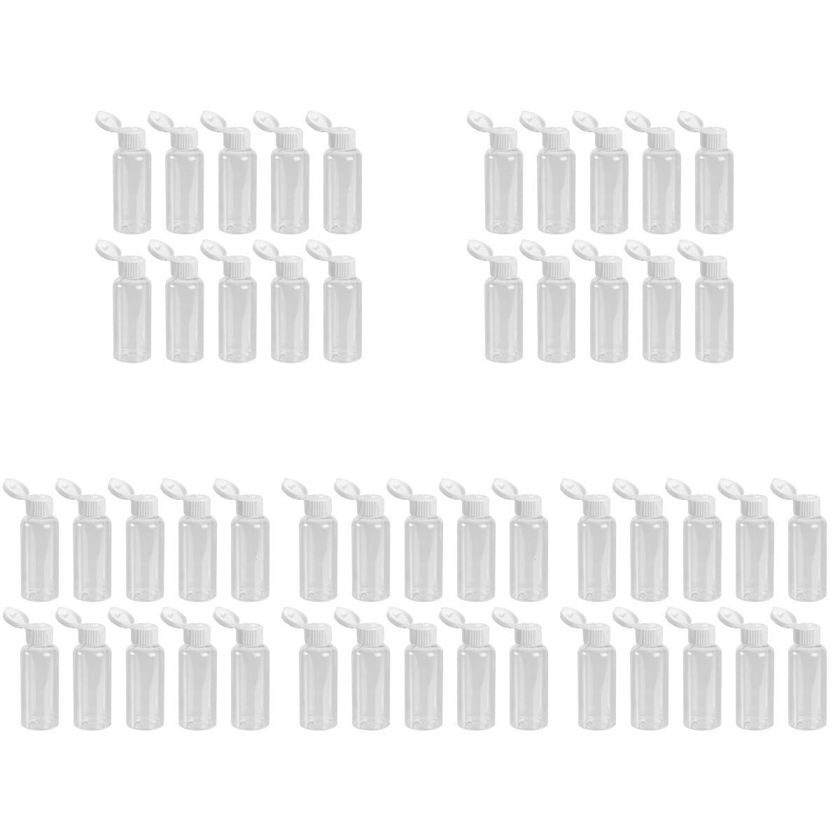 50 Pcs 50ml Empty Plastic Sample Bottle Container Jar Pot Vial with Lid ...