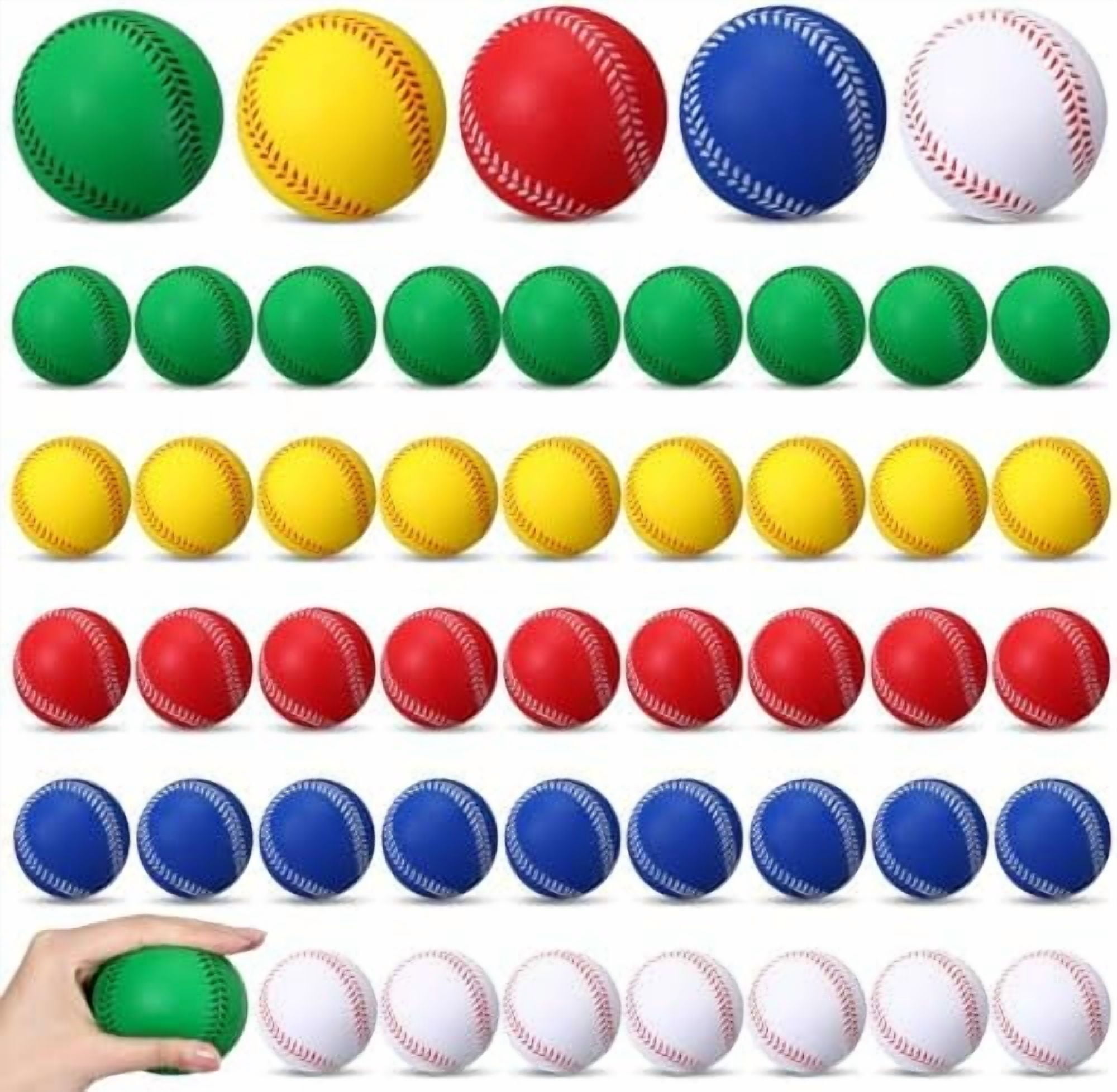 50 Pcs 9 Inch Soft Foam Practice Baseballs League Recreational Hitting ...