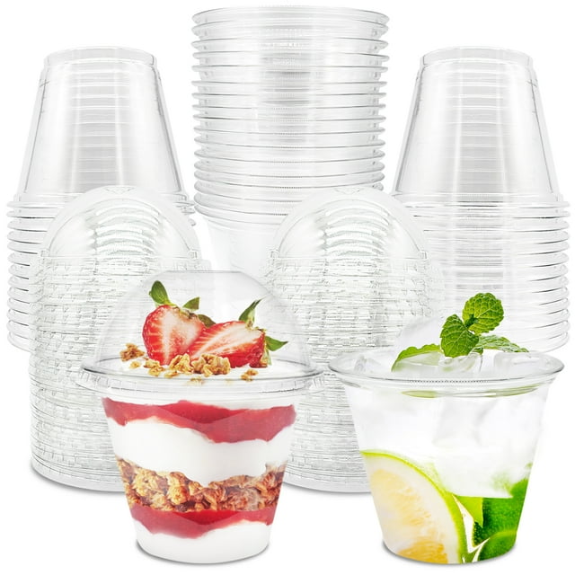 50 Pcs 9 oz Clear Disposable Plastic Cups,Reusable Plastic Cups ...