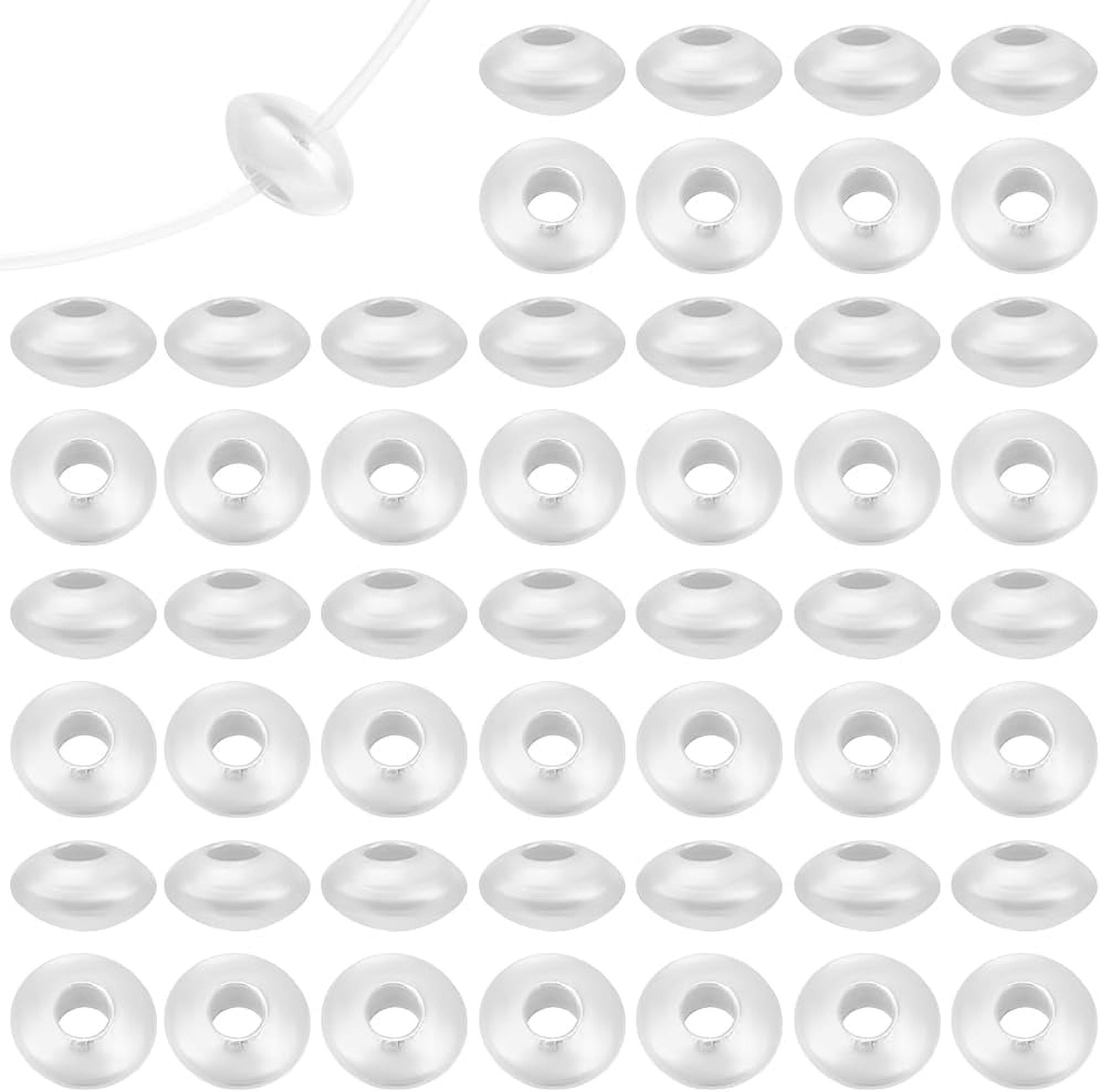 50 Pcs 925 Sterling Silver Bicone Beads 3.5mm Silver Disc Abacus Beads Metal Saucer Spacer Beads ...
