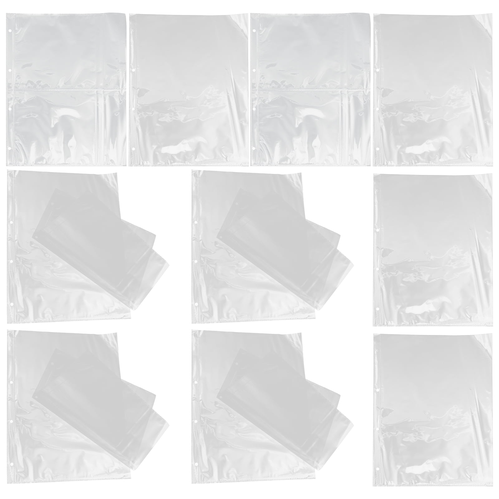 50 Pcs A4 Storage Album Page Pages for Photo Sleeves Card Six Holes ...