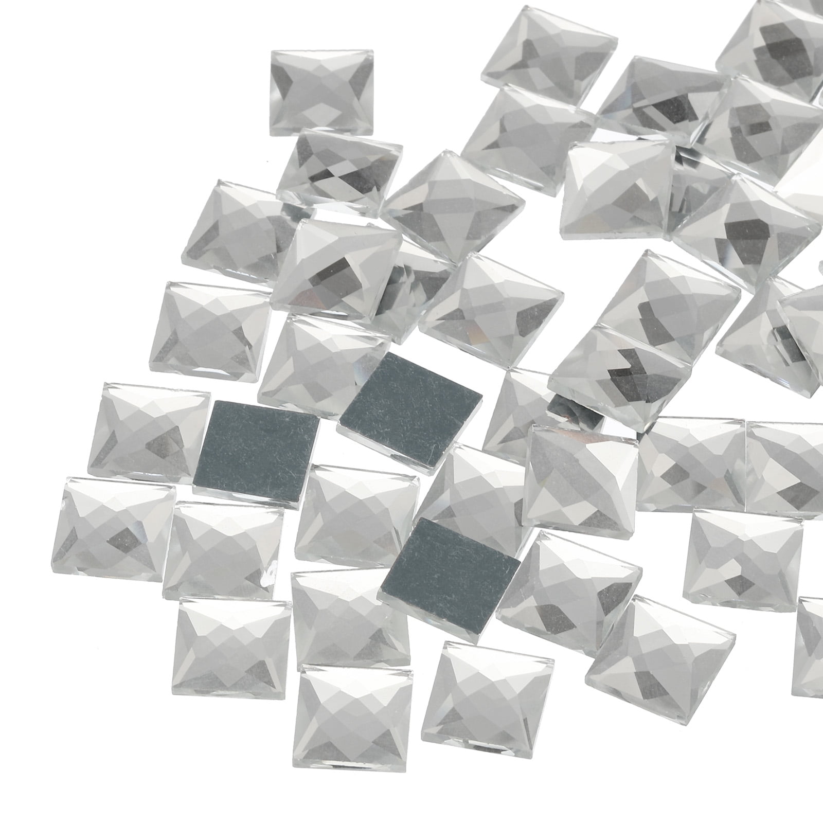 50 Pcs Acrylic Flat Back Rhinestones 12mm Square Artificial Gemstone ...