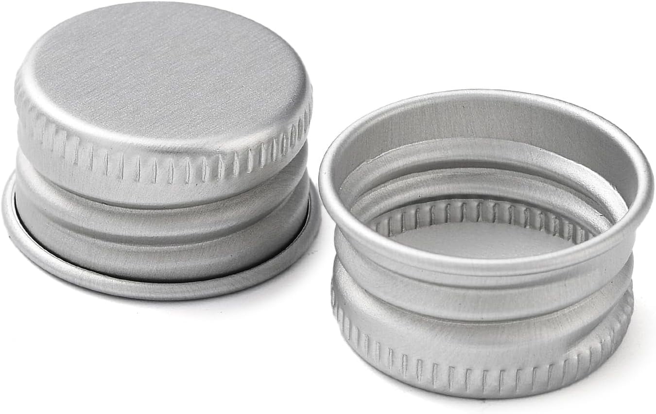 50 Pcs Aluminium Screw Caps Refillable Bottle Replacement Lid Bottle ...