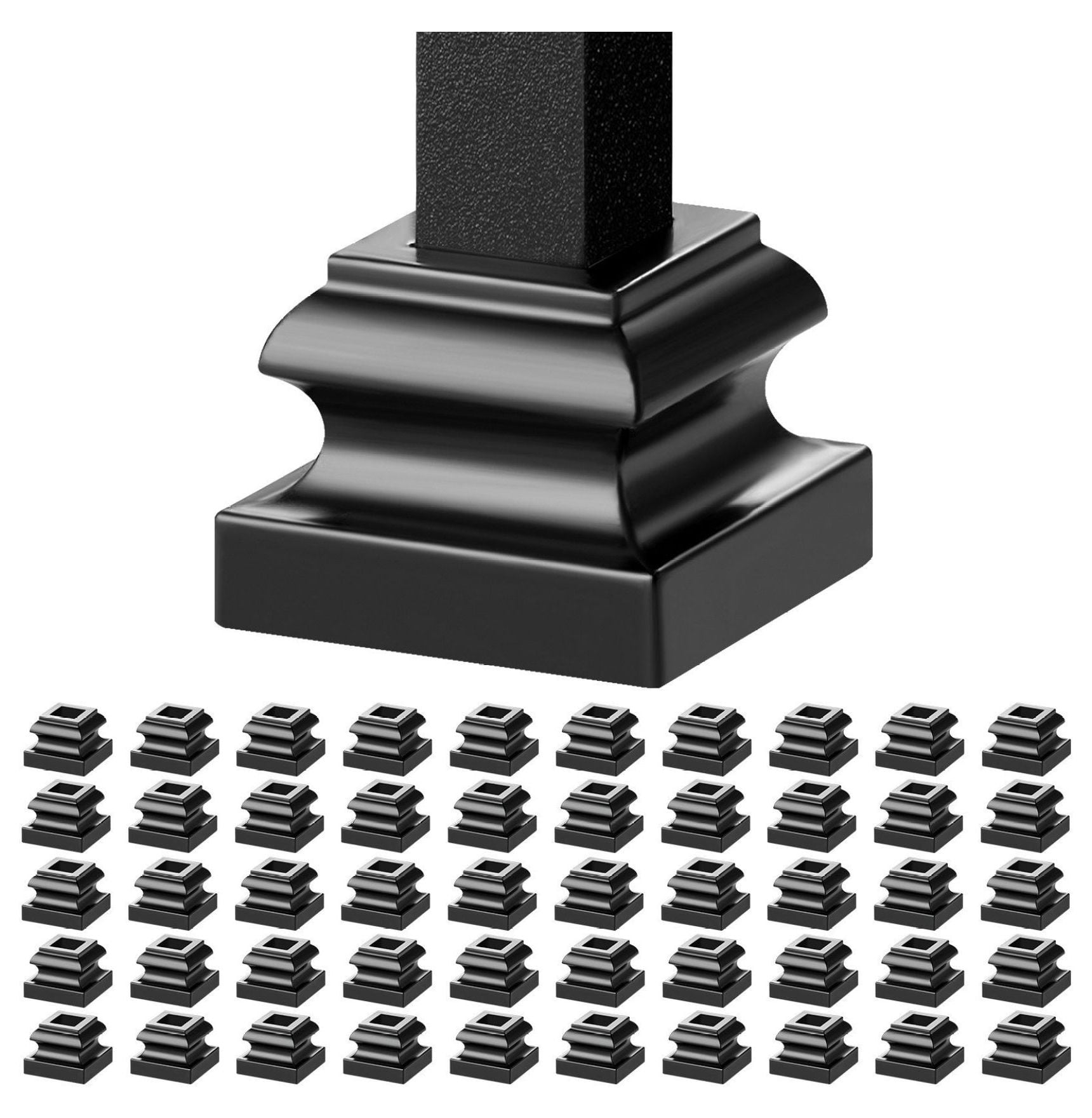 50 Pcs Aluminum Alloy Baluster Shoes for 1/2" Square Scroll Basket ...