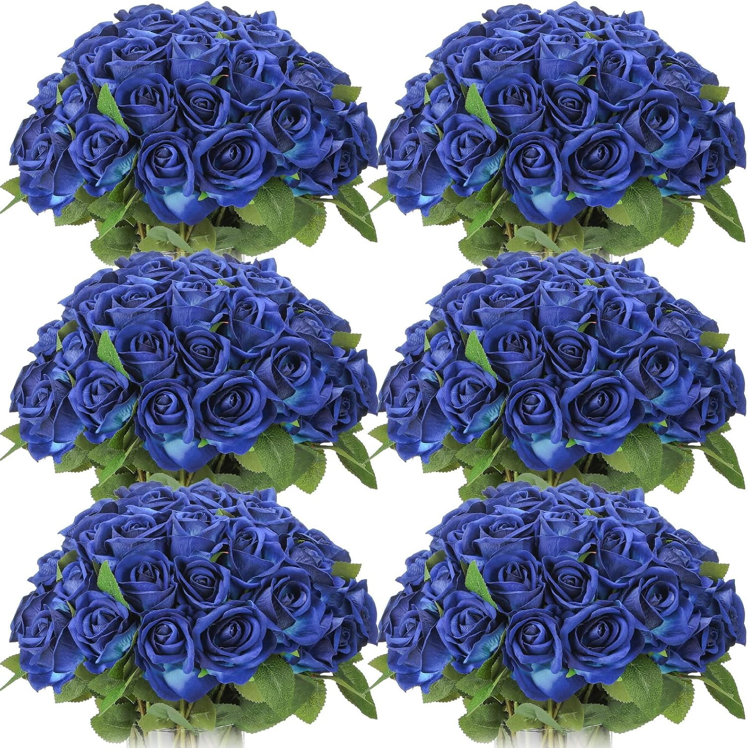 50 Pcs Artificial Rose Flower Realistic Silk Roses with Stem Bouquet of ...