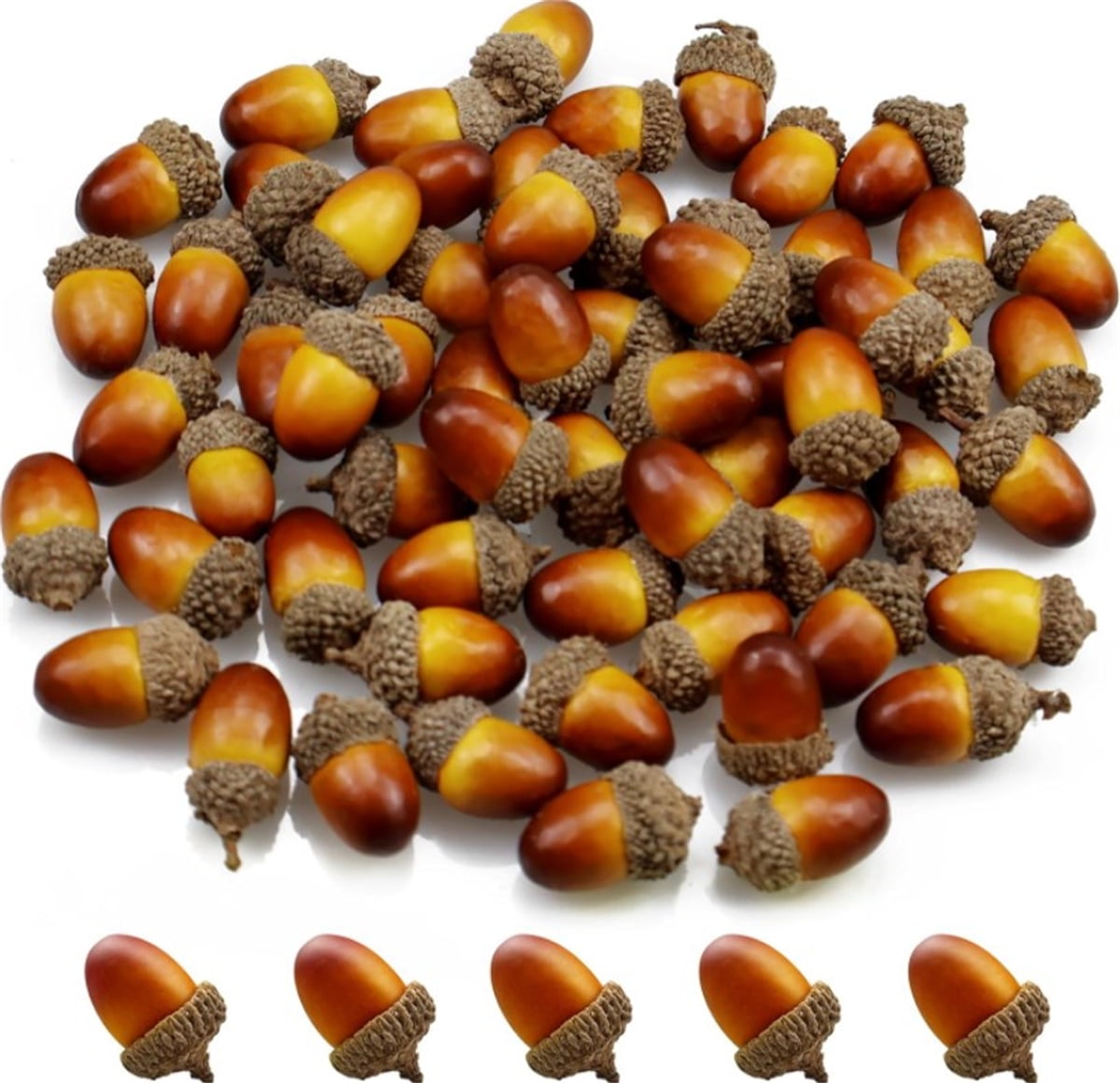 50 Pcs Artificial Wooden Acorns,Realistic Fake Acorns for Crafts ...
