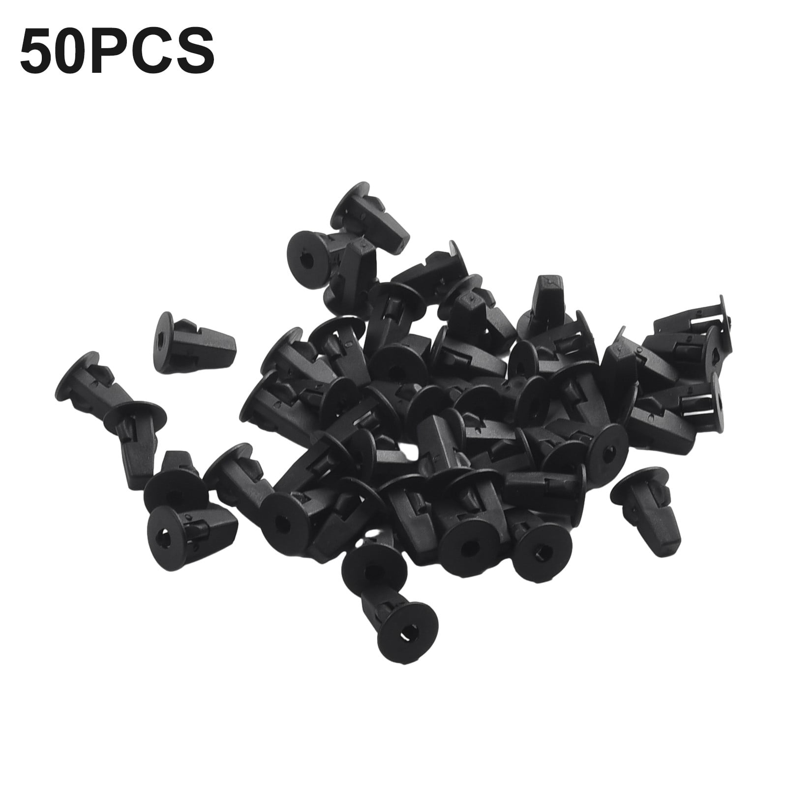 50 Pcs Auto Fastener Clips Plastic Black Auto Fender Liner Screw Rivet ...