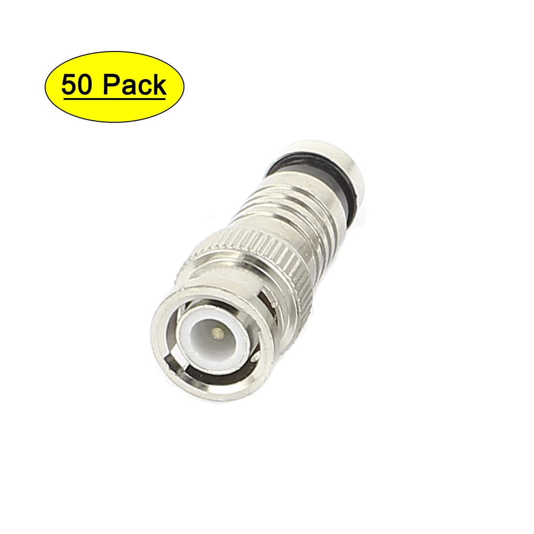 50 Pcs BNC Male Compression Connector RG6 Security Coaxial Cable CCTV ...