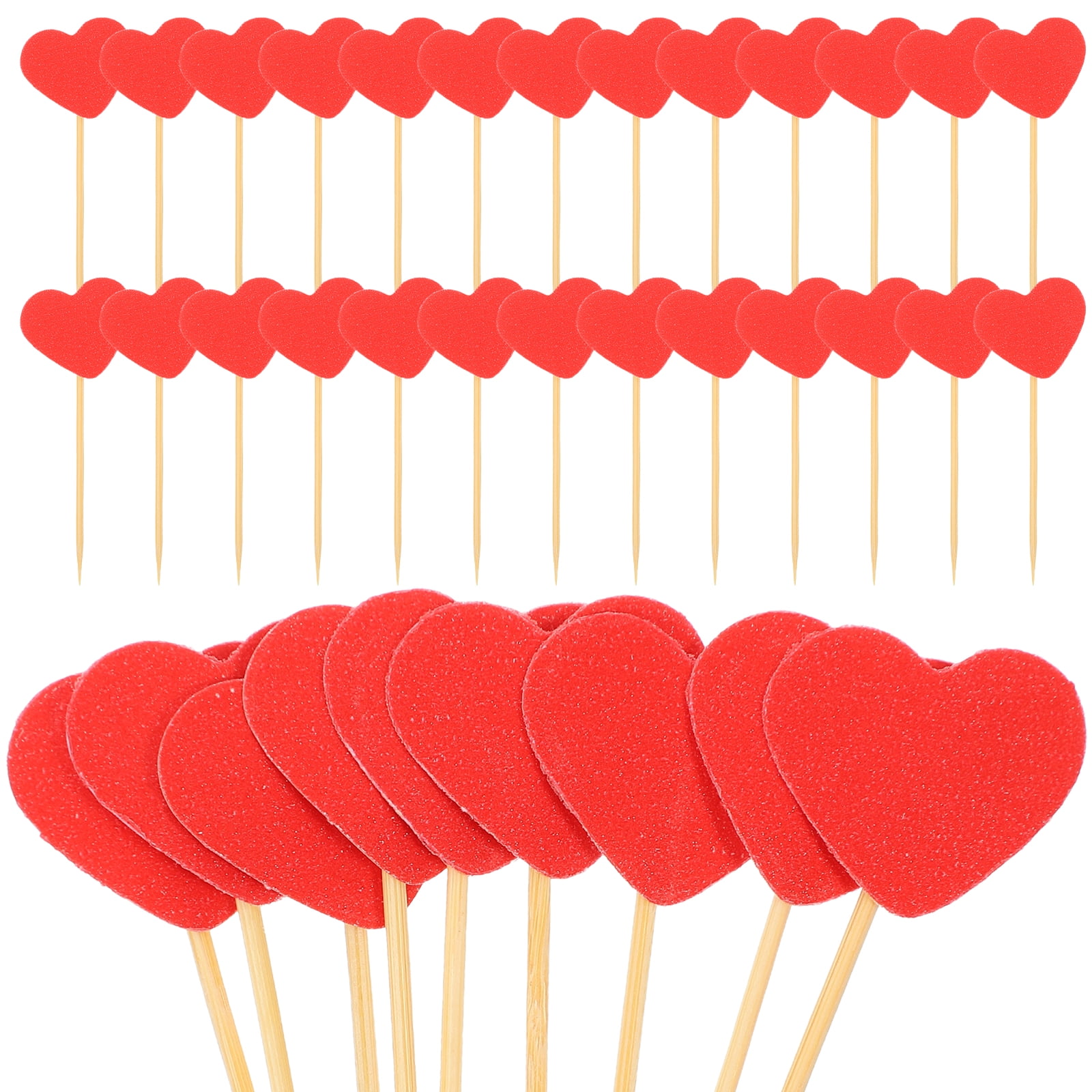 Hytrove Heart Shaped Cupcake Toppers Wedding Engagement Parties 50Pcs ...