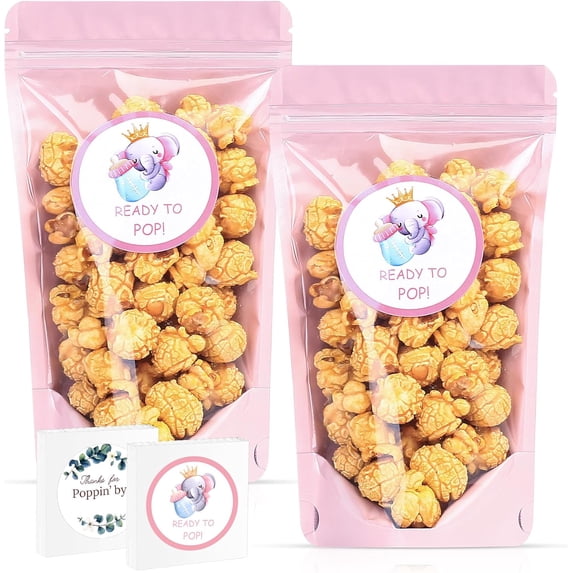 50 Pcs Babyshower Resealable Popcorn Bags with 50 free Thanks for ...